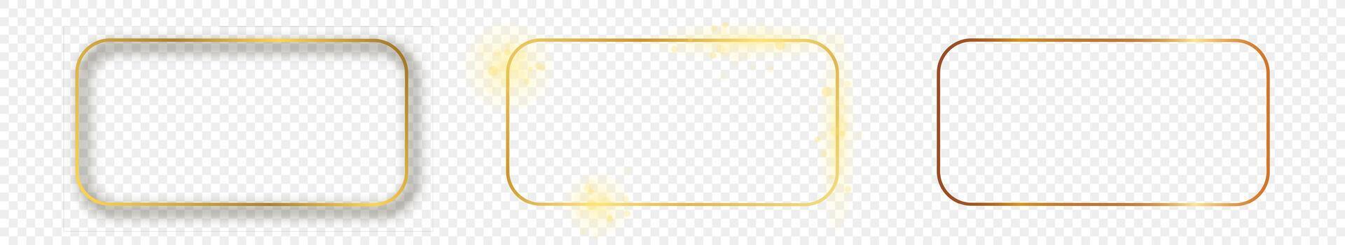 Gold glowing rounded rectangular frame 41436255 Vector Art at Vecteezy