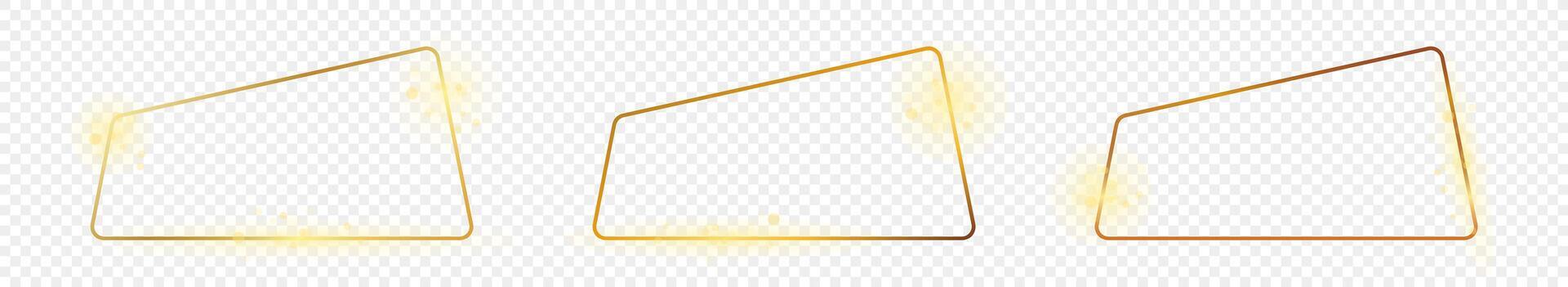 Gold glowing rounded trapezoid shape frame 41436316 Vector Art at Vecteezy
