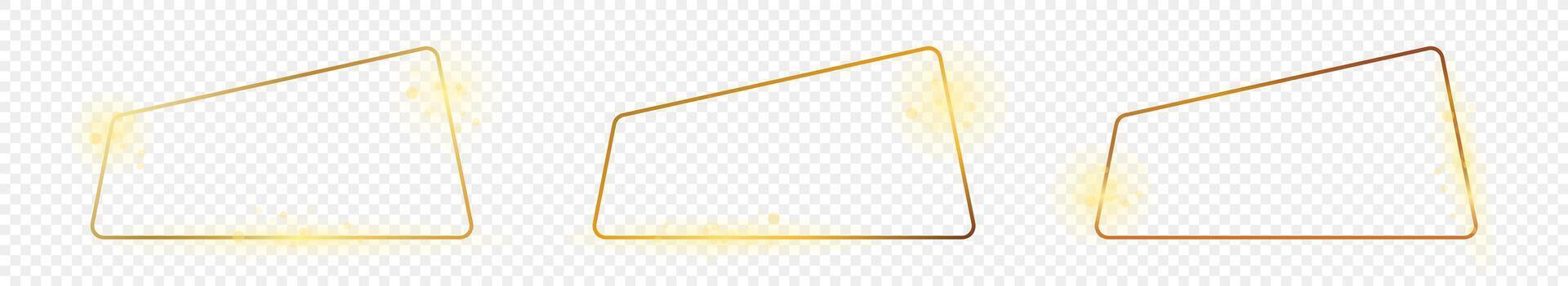 Gold glowing rounded trapezoid shape frame 41436316 Vector Art at Vecteezy