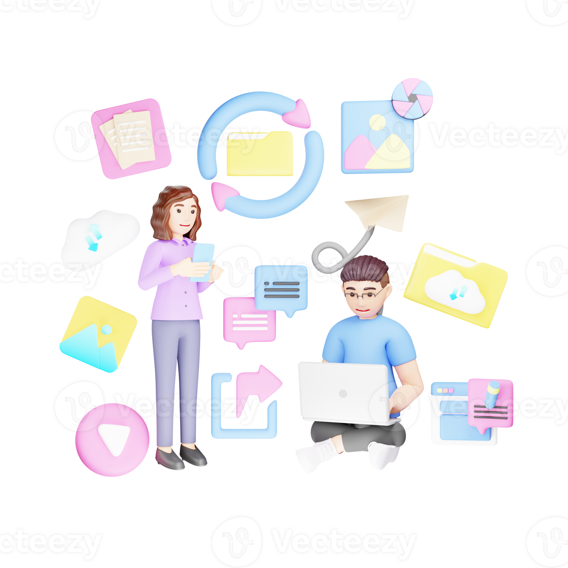 Online File Sharing - 3D Character Illustration 41437078 PNG Online File Sharing - 3D Character Illustration 41437078 PNG