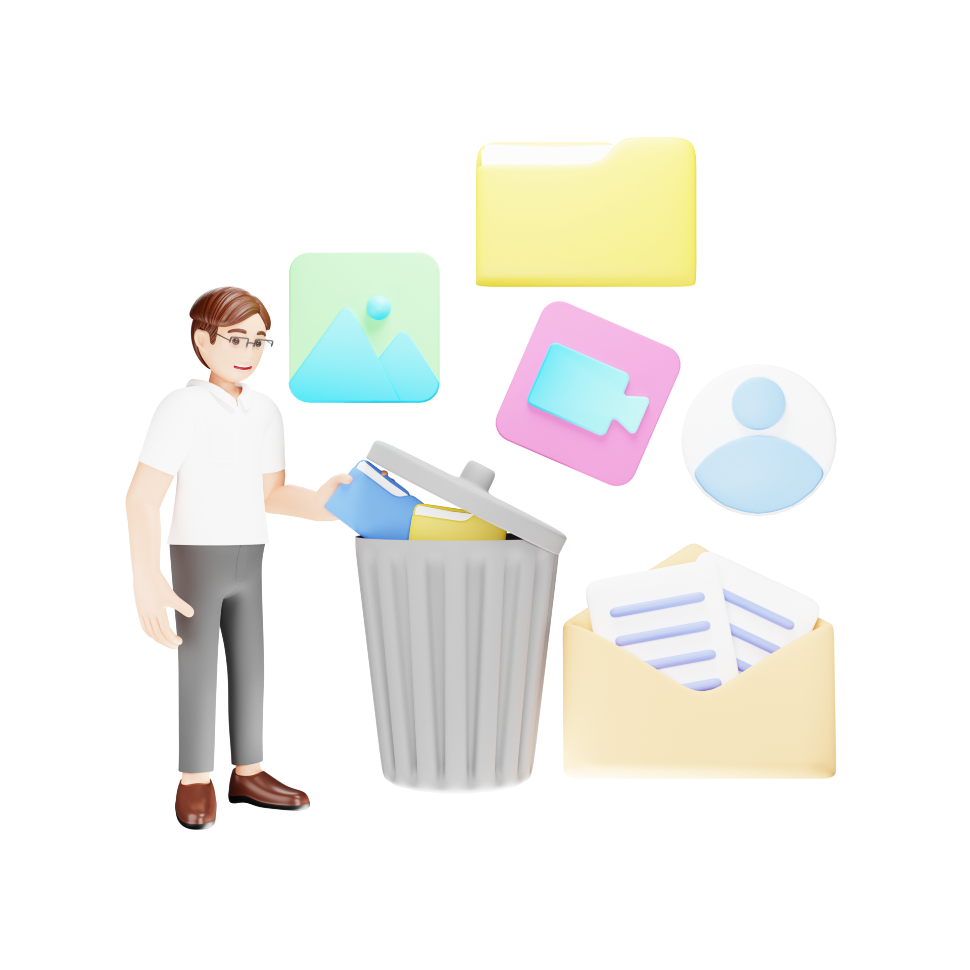 3D Illustration of Character Moving Documents to Bin 41437185 PNG 3D Illustration of Character Moving Documents to Bin 41437185 PNG
