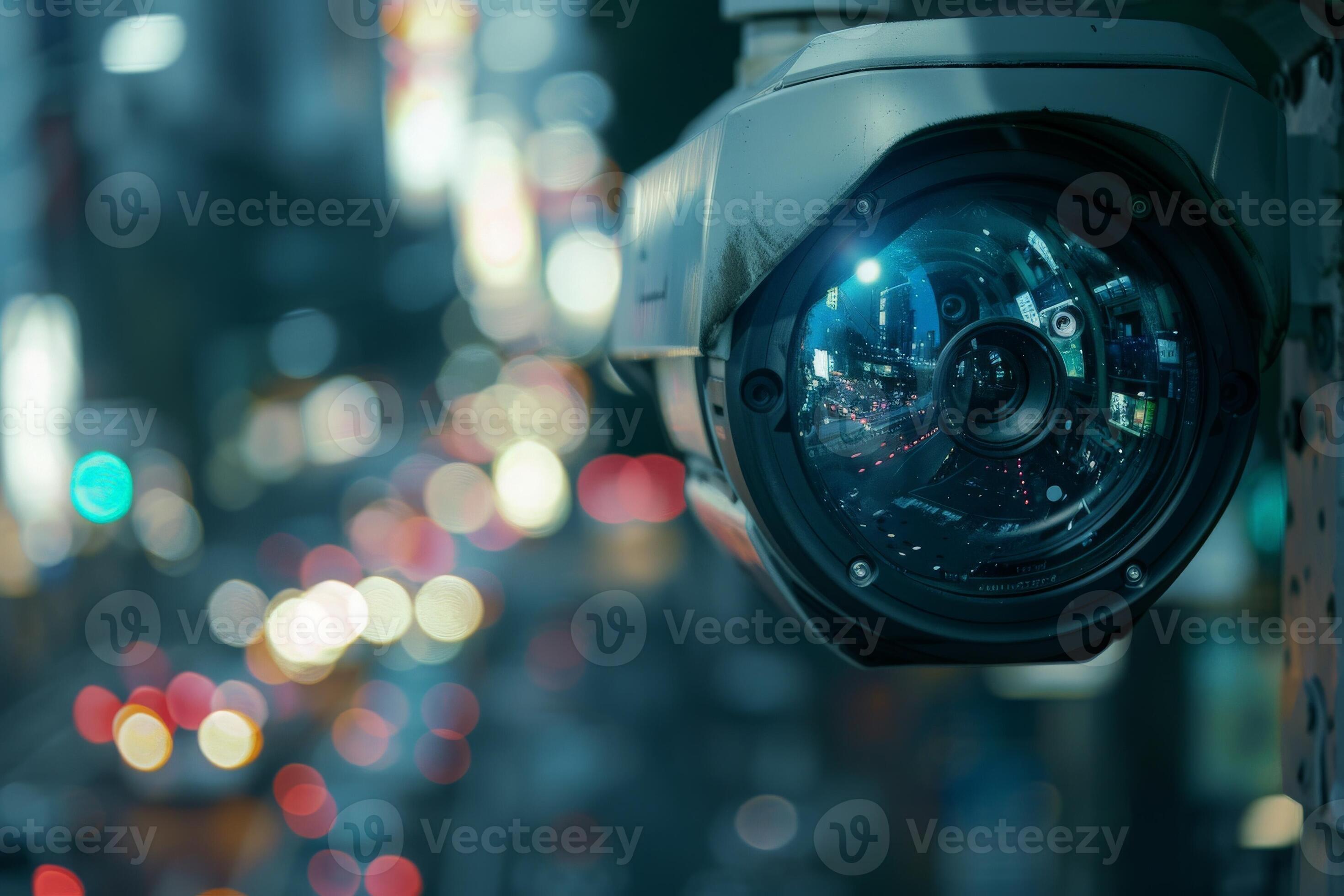 AI generated An AI-powered surveillance camera capturing details on a ...