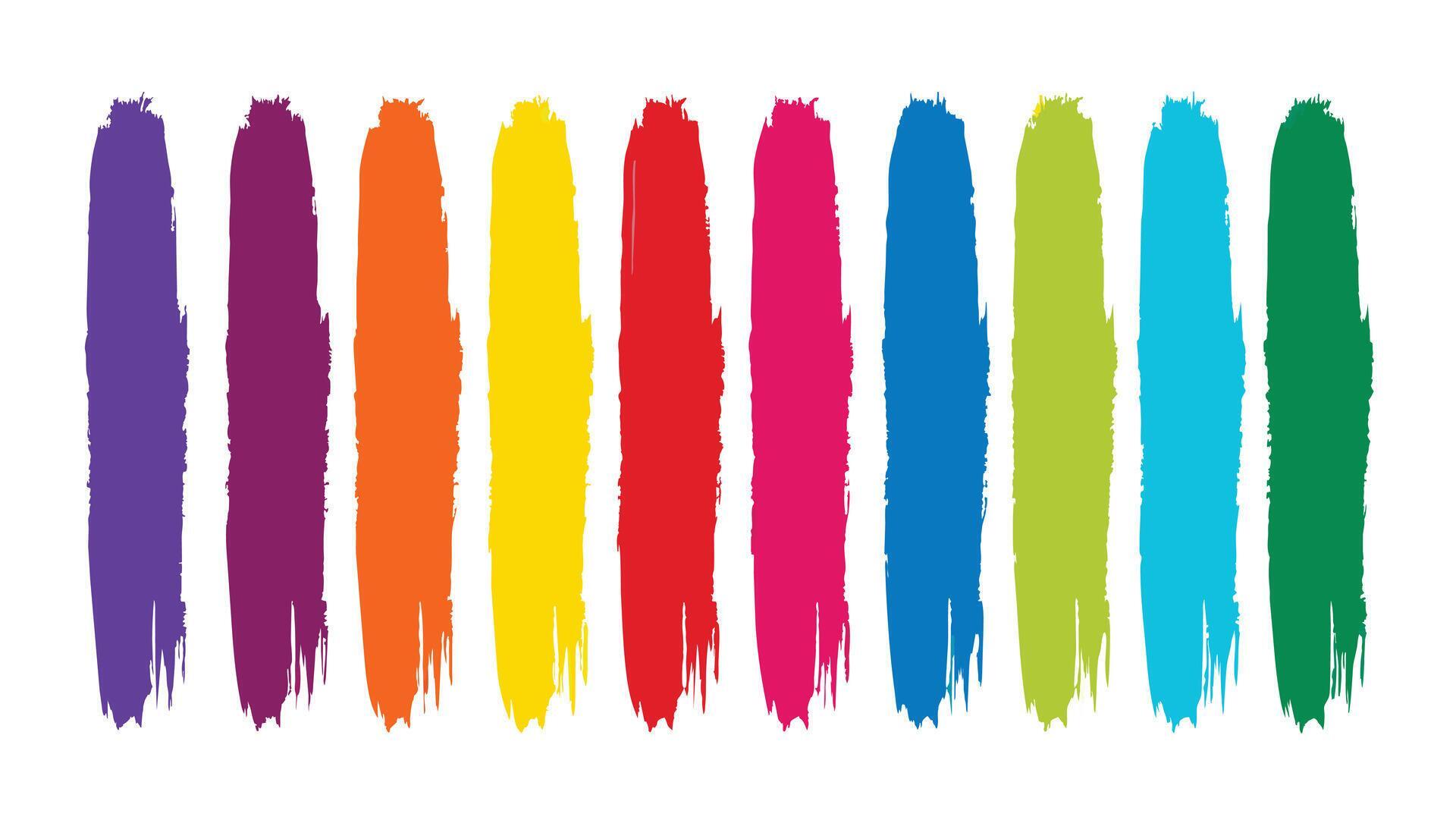 Set of colorful grunge brush strokes. Vector illustration. Grunge ...