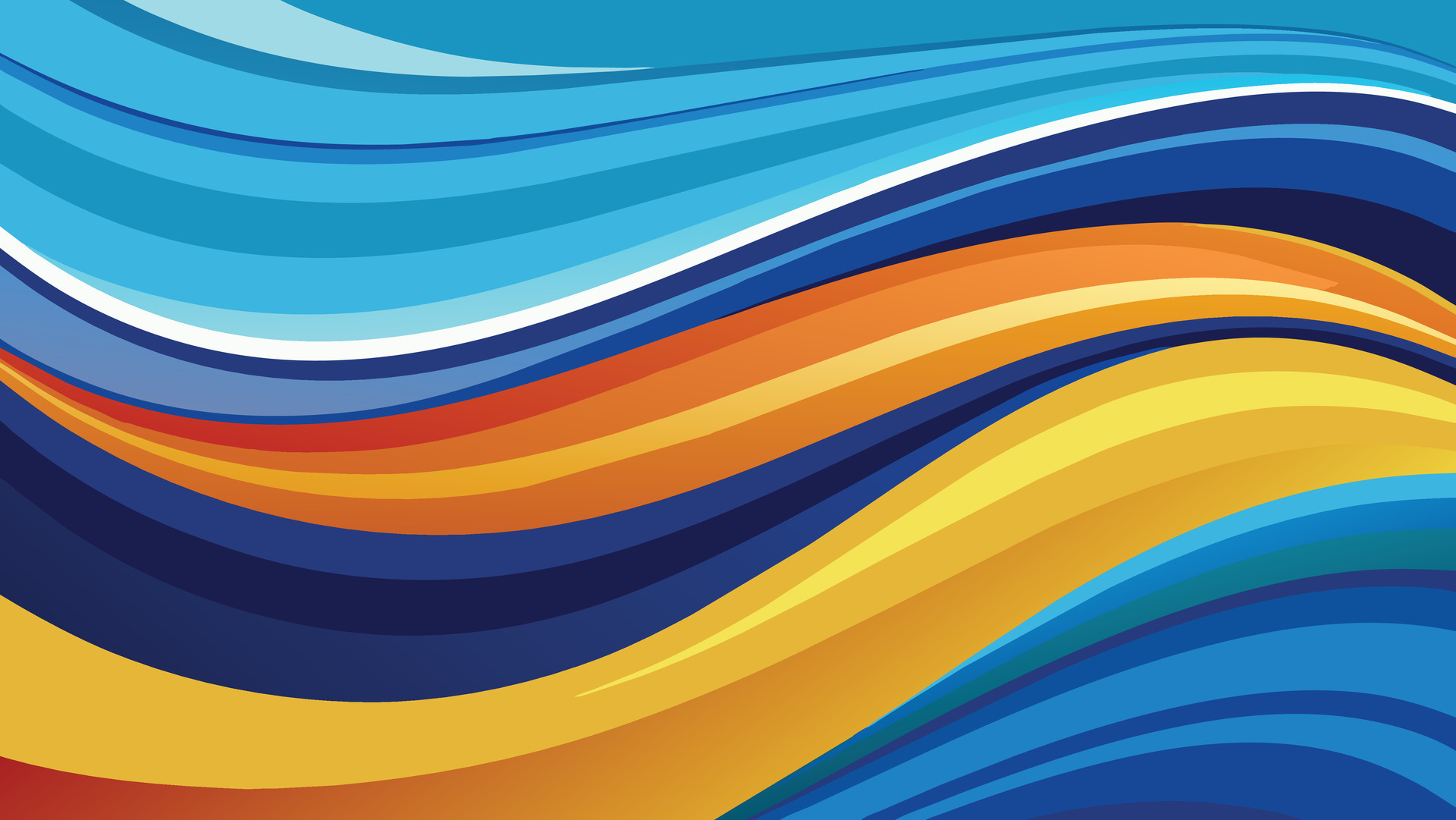 abstract colorful background with wavy lines and waves, vector ...