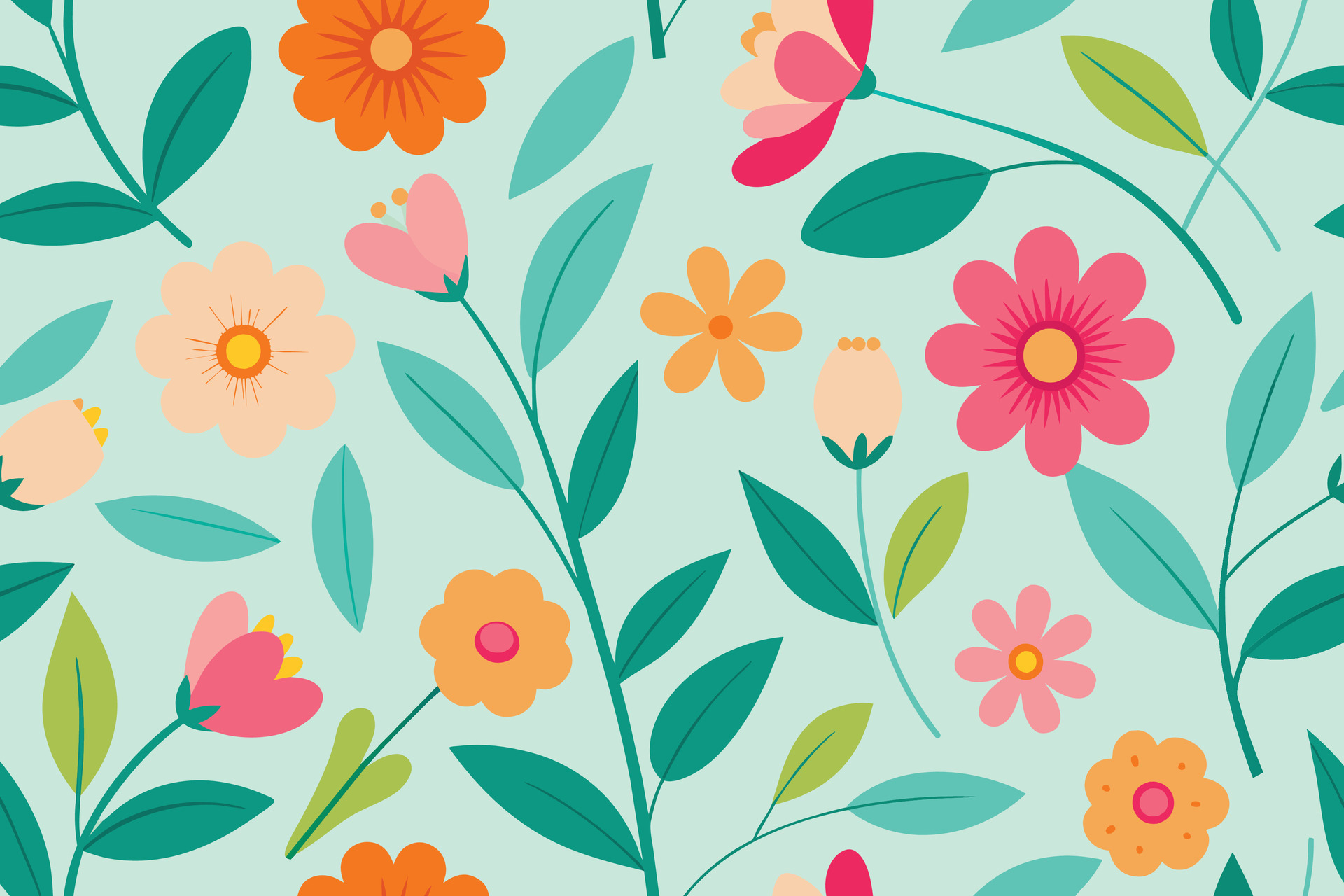 Seamless Spring Floral Pattern 41447530 Vector Art at Vecteezy