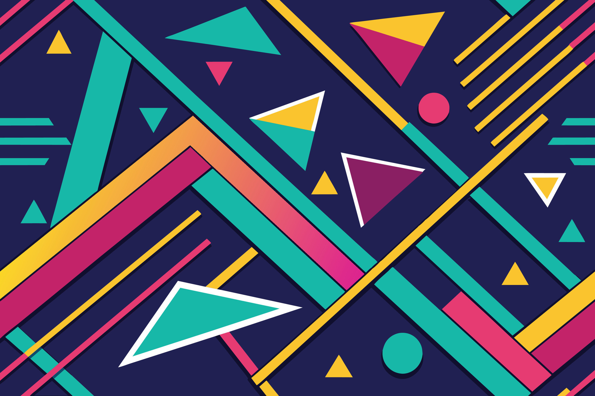 Seamlelss Memphis Geometric Lines Pattern 41448773 Vector Art at Vecteezy