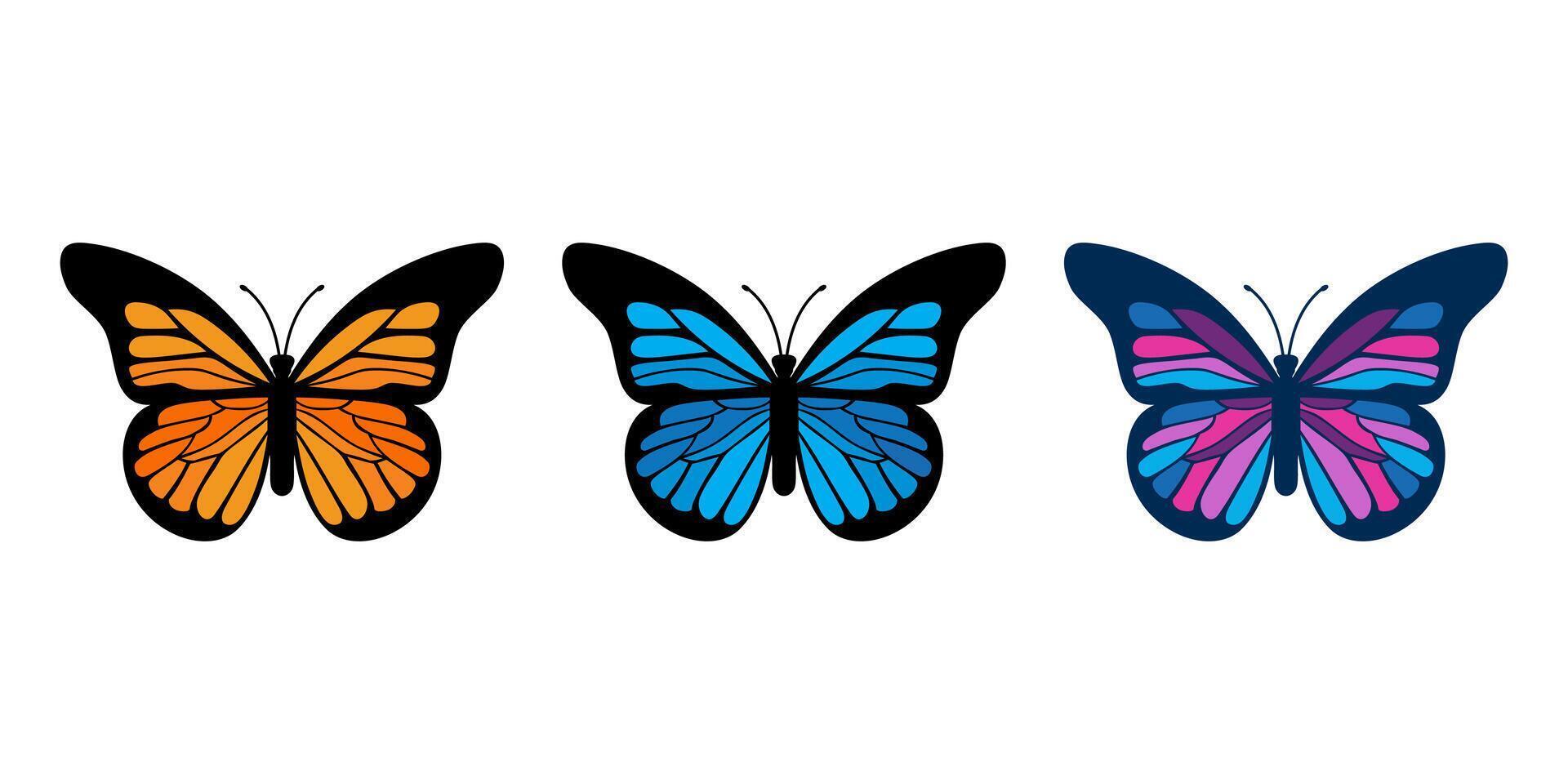colorful butterfly vector illustration set. orange blue violet 41448904 ... colorful butterfly vector illustration set. orange blue violet 41448904 ...