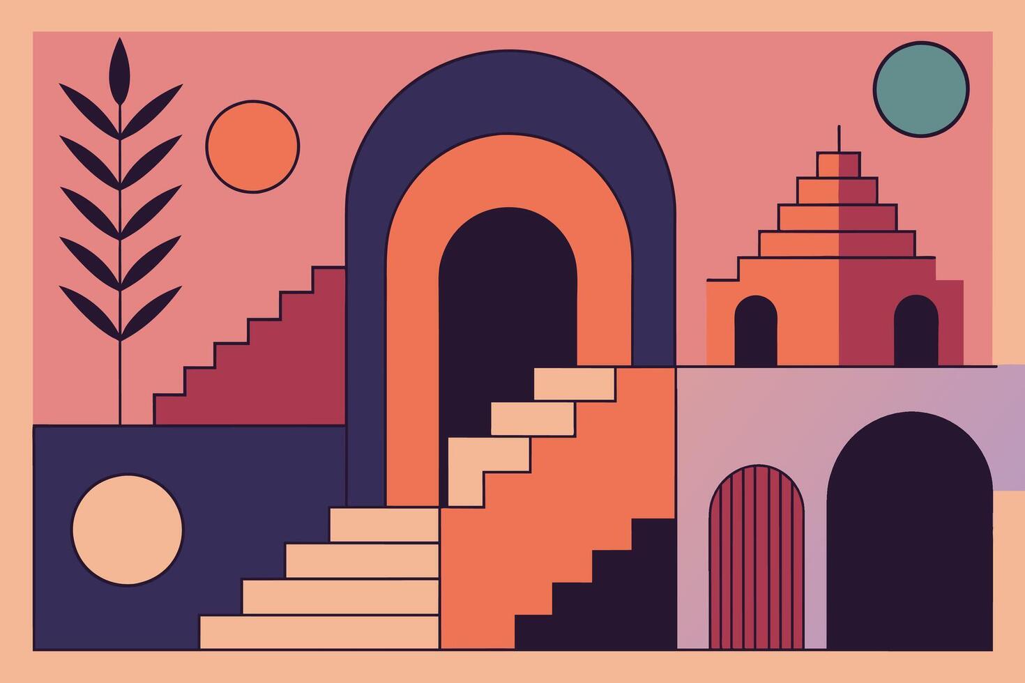 Surreal geometric shapes. Abstract vector elements and signs in trendy ... Surreal geometric shapes. Abstract vector elements and signs in trendy ...