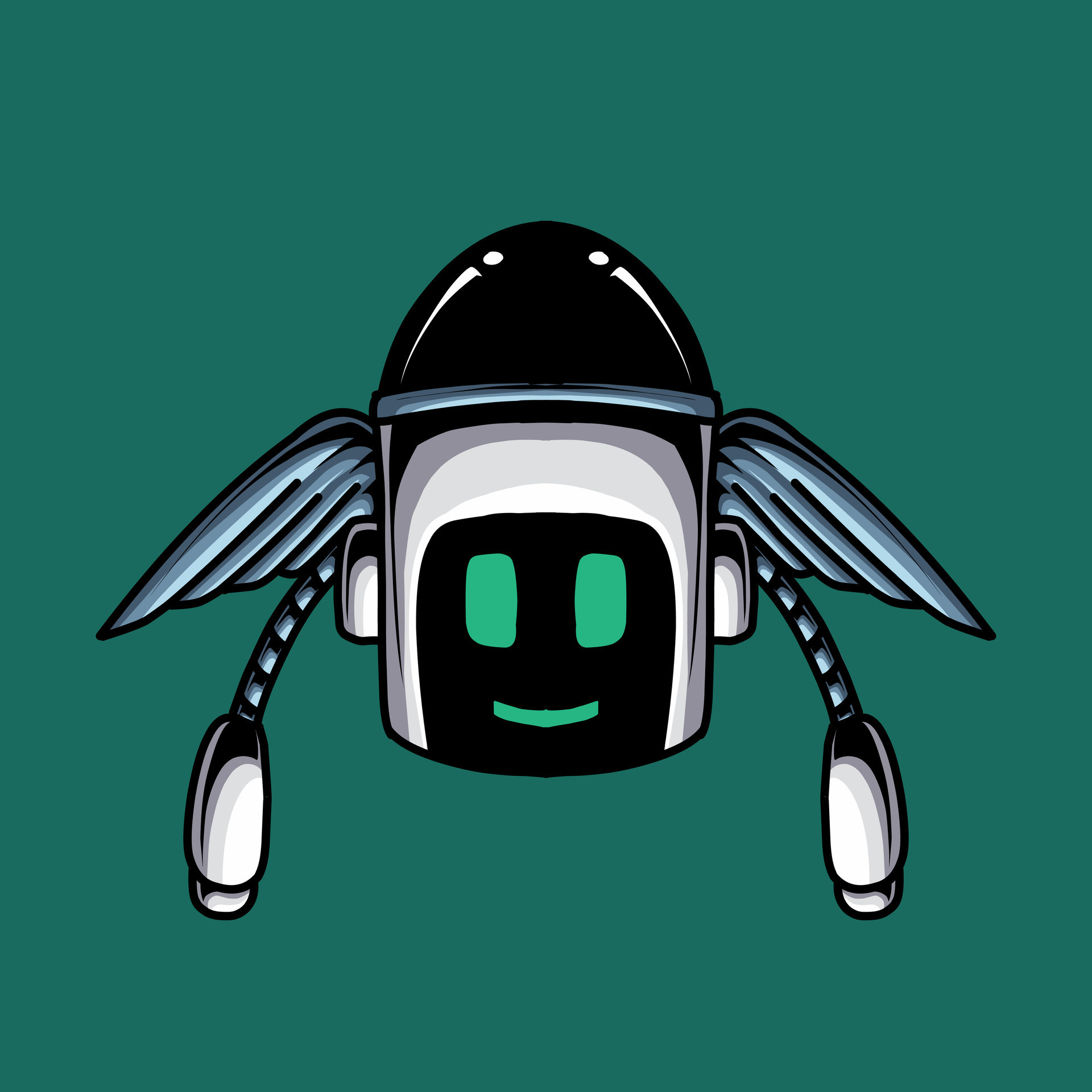 Cute White Ai Robot Character Vector 41449983 Vector Art At Vecteezy