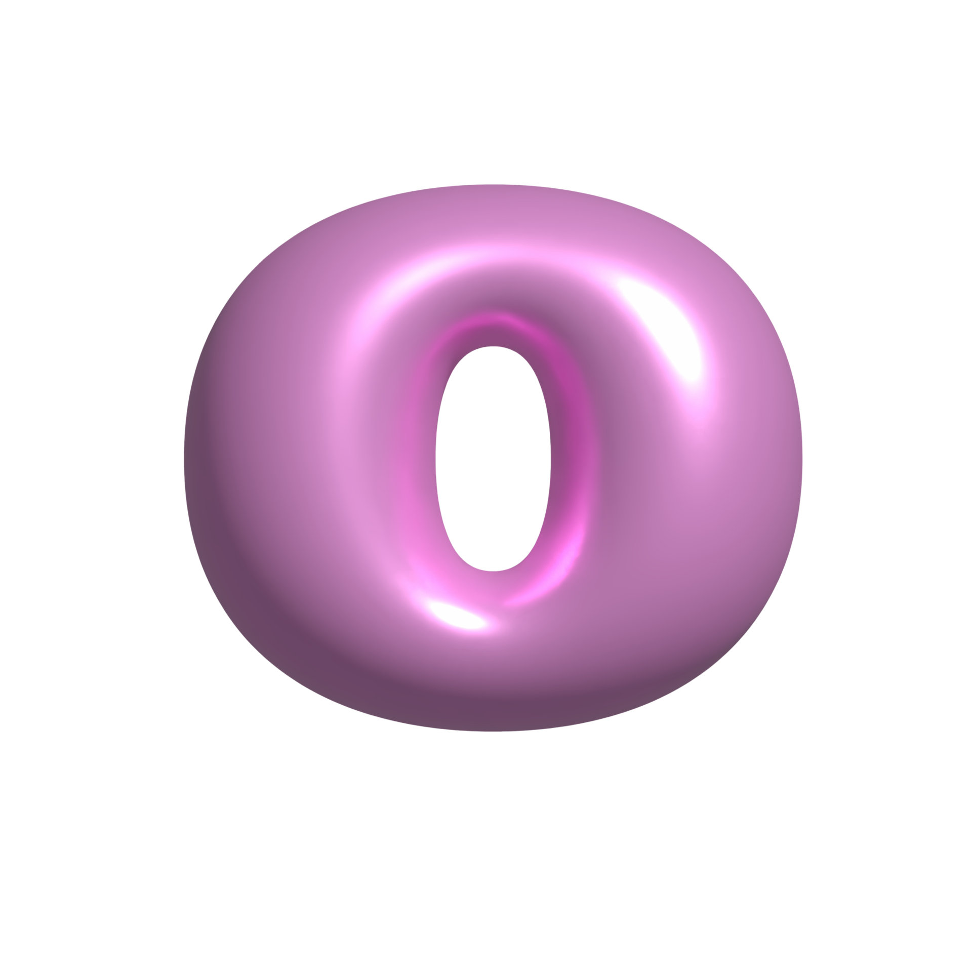 Pink metal shiny reflective letter O 3D illustration 41450363 PNG