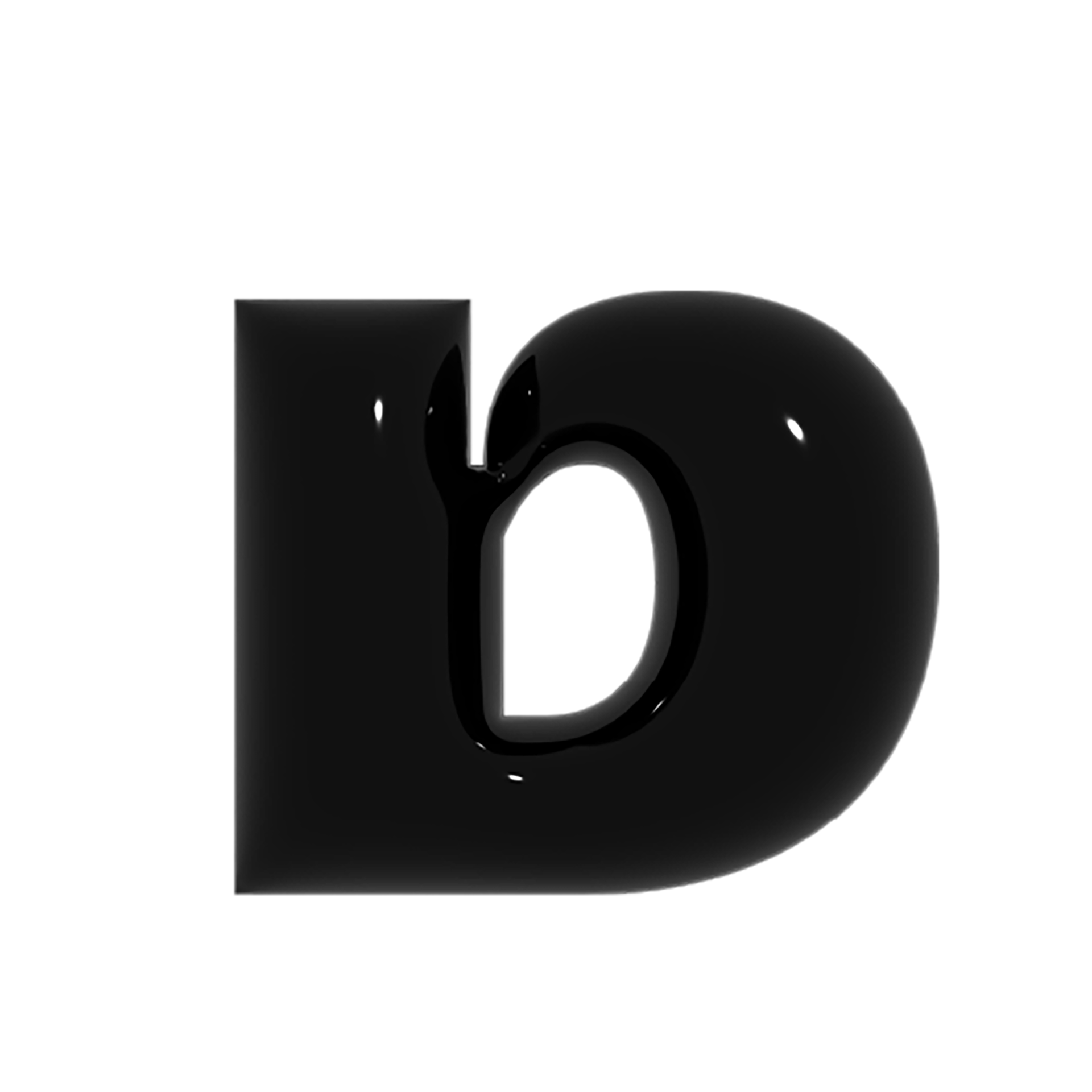 Black Metal Shiny Reflective Letter D 3d Illustration 41450814 Png