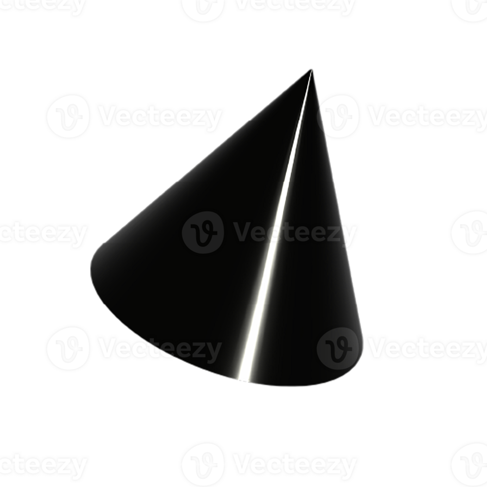 3D black cone geometrical shape 41450819 PNG