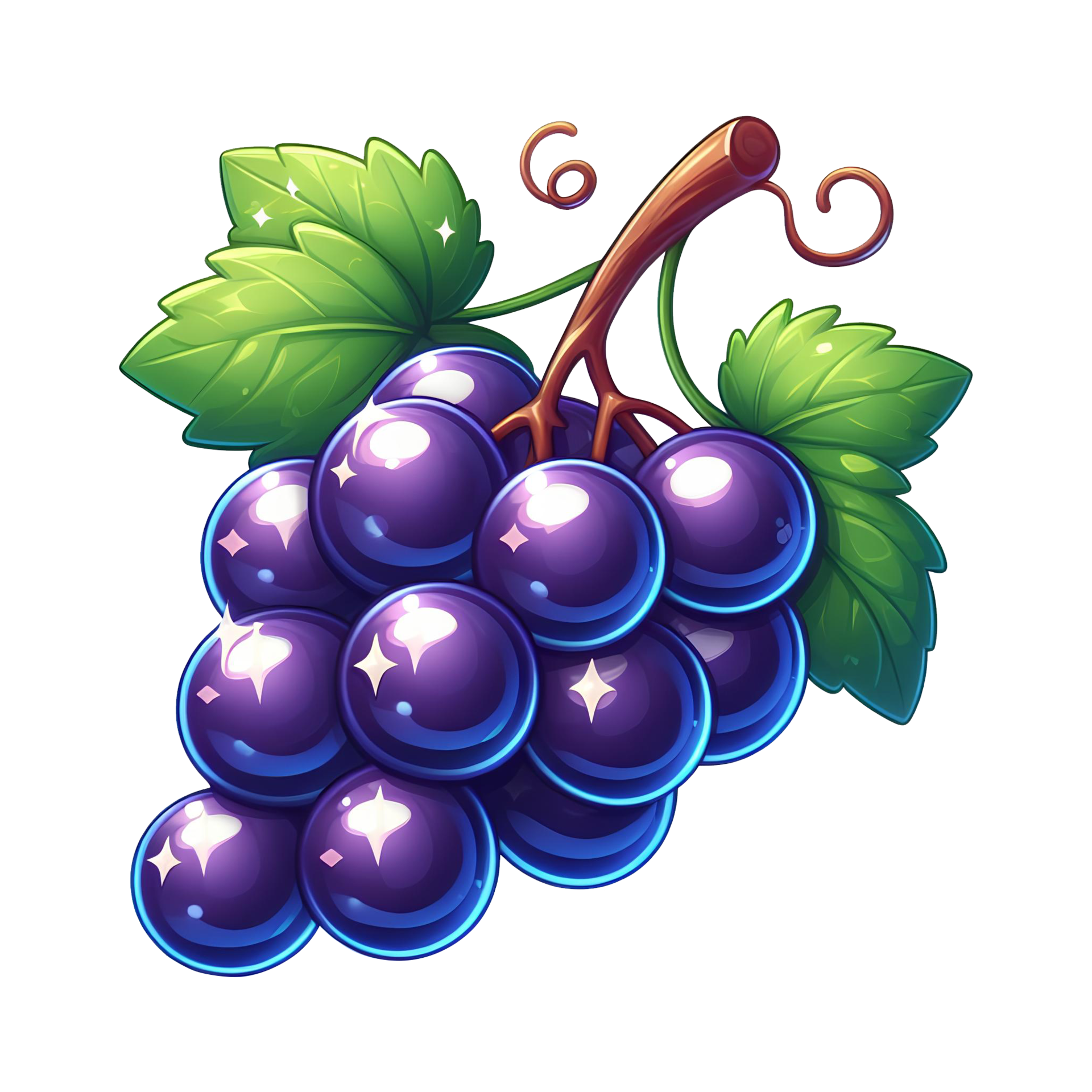 AI generated bunch of grapes with leaves 41452416 PNG