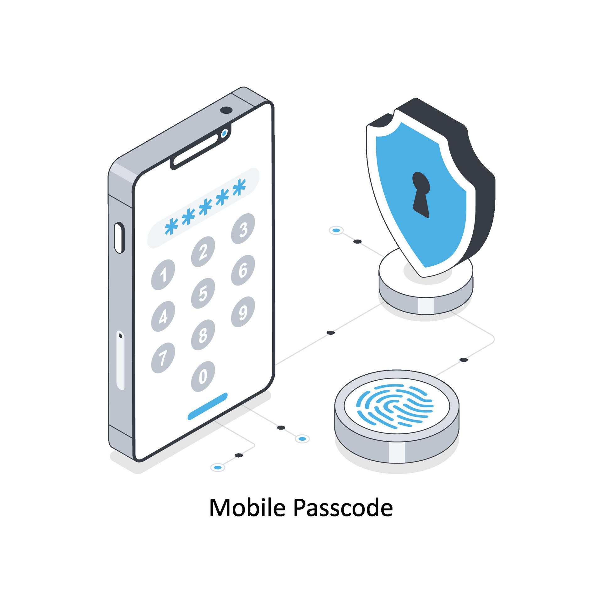 Mobile Passcode Isometric Stock Illustration Eps File Stock