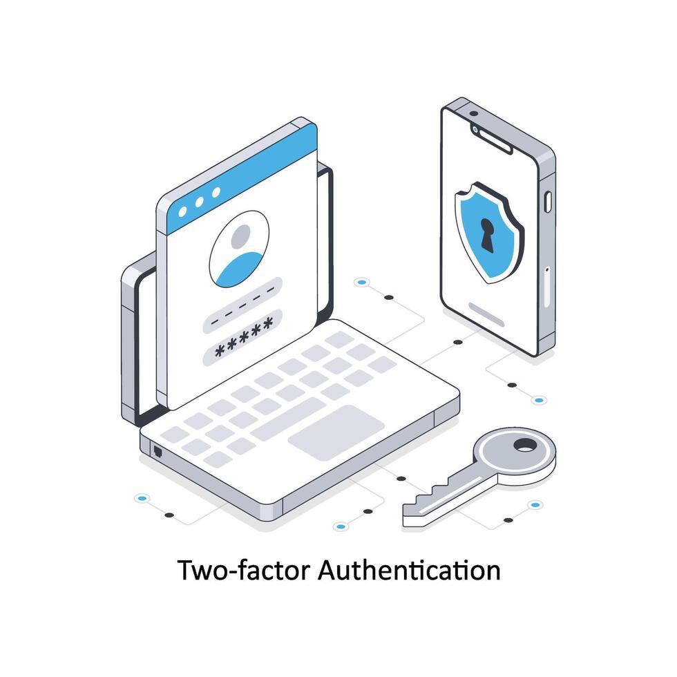 Two Factor Authentication Isometric Stock Illustration Eps File Stock
