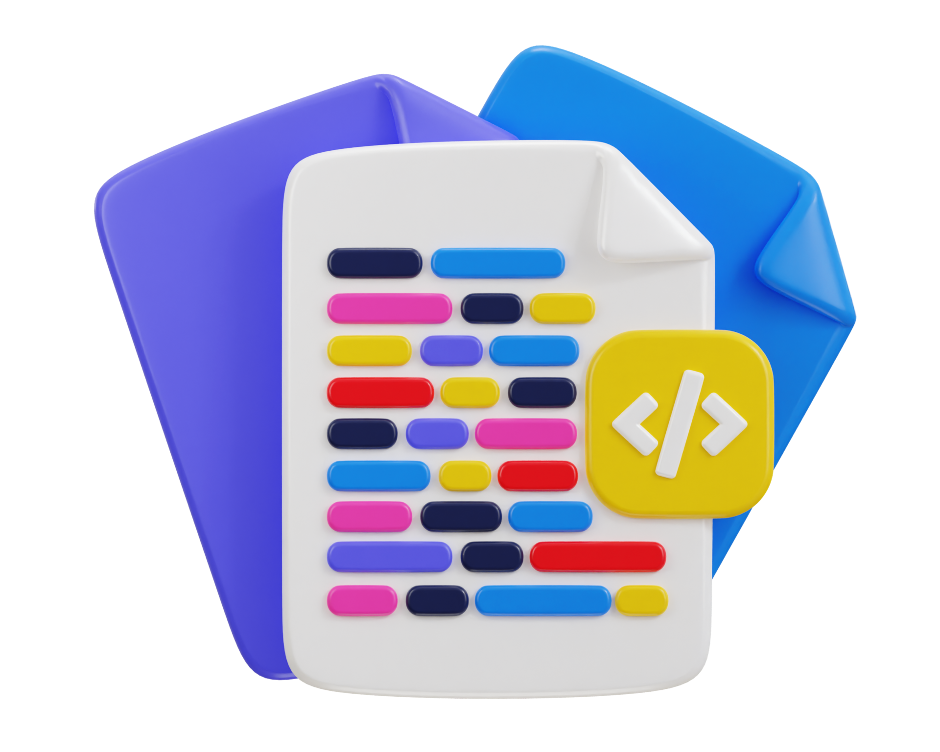 3d web development coding language on web page programming icon ...