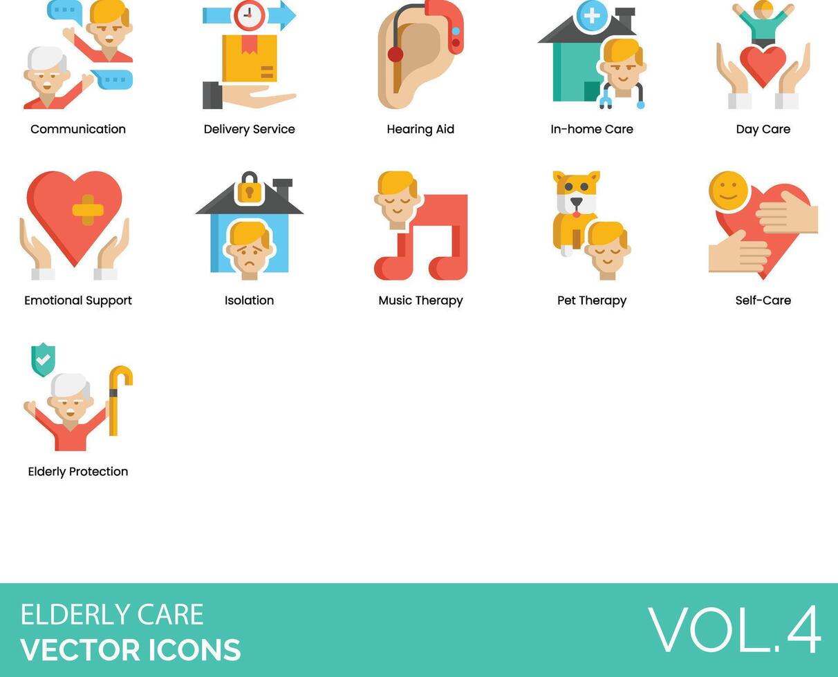 Elderly Care Icon set 41481776 Vector Art at Vecteezy