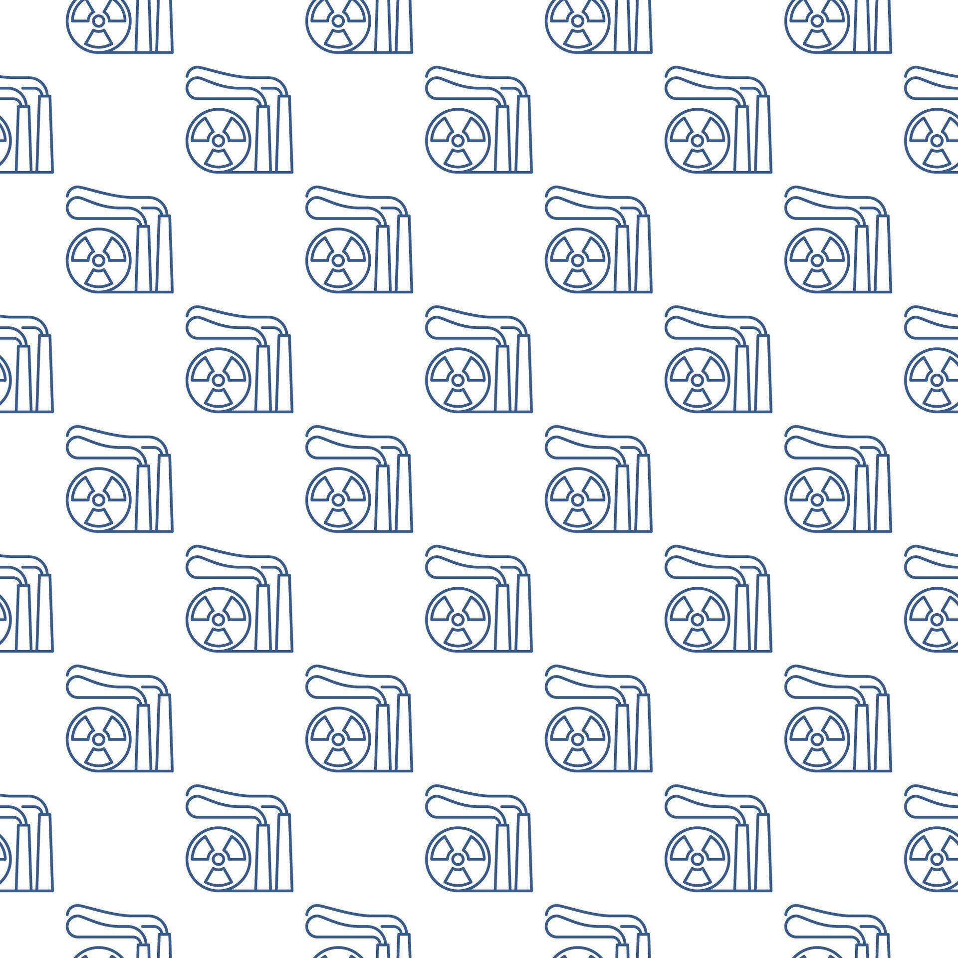 Nuclear Power Generator Vector Radiation Seamless Pattern In Outline Style 41485727 Vector Art