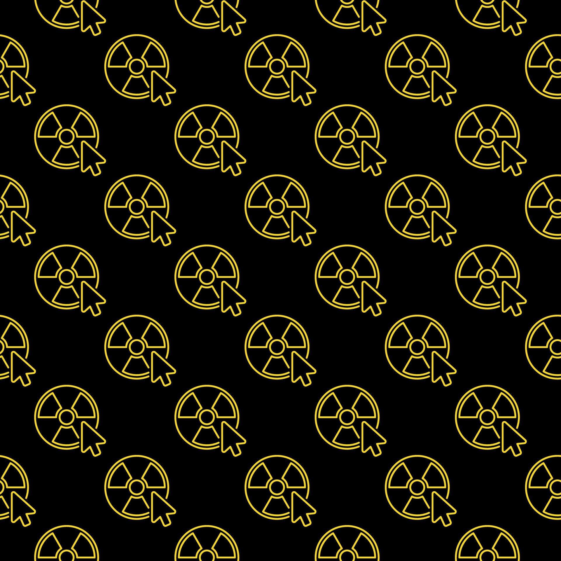 Mouse Click on Radiation symbol vector seamless pattern in outline style 41485773 Vector Art at ...