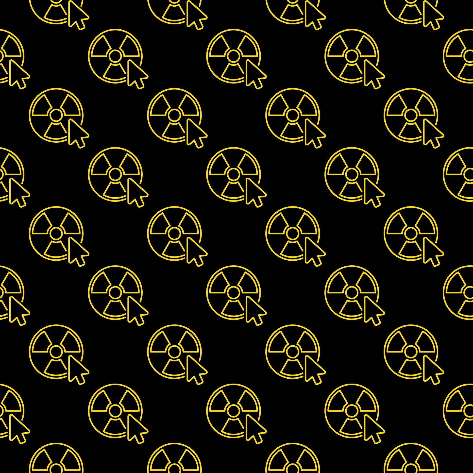 Mouse Click On Radiation Symbol Vector Seamless Pattern In Outline Style 41485773 Vector Art At