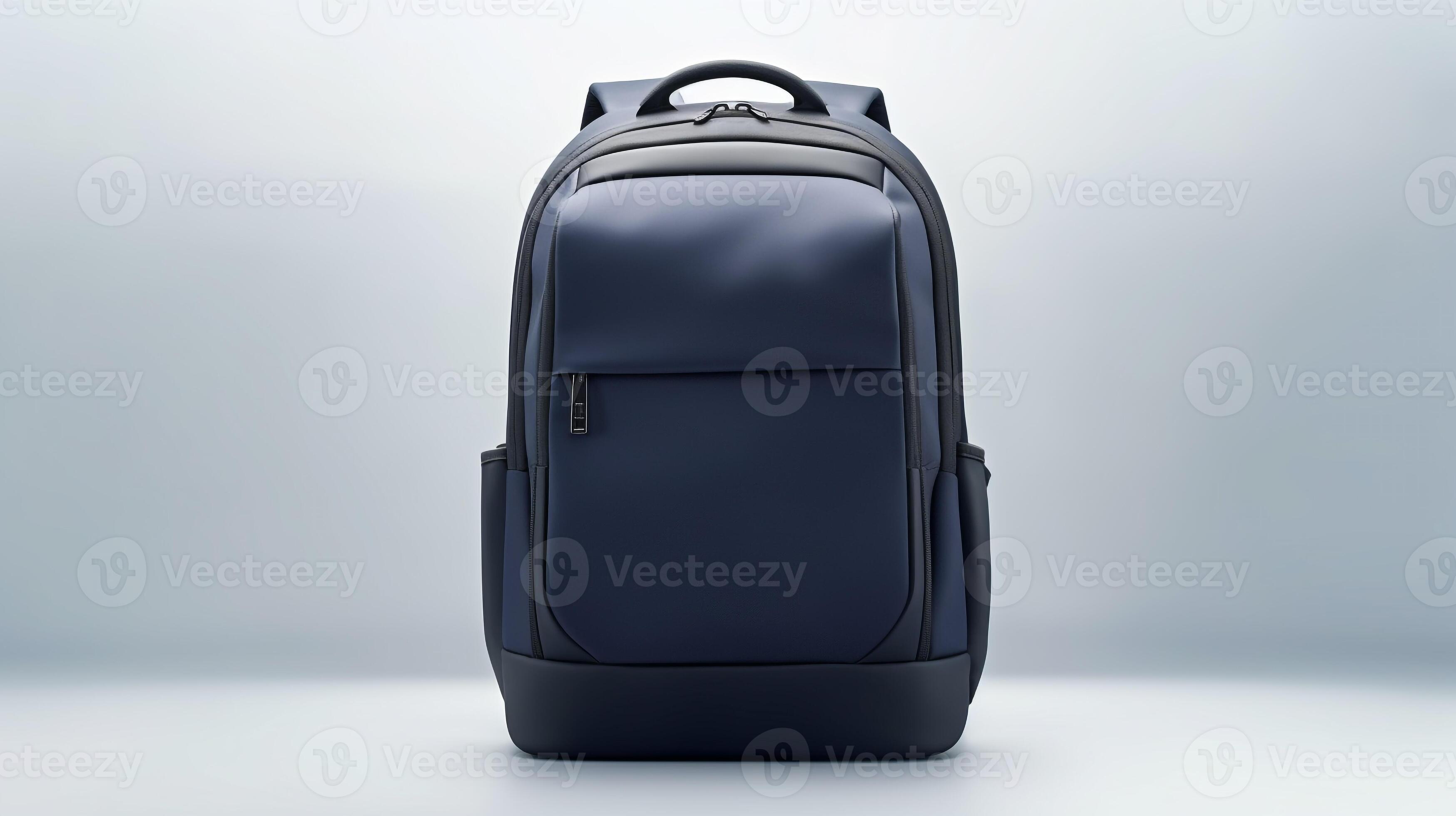 AI generated Navy Blue Camera Backpack Bag isolated on white background with copy space for ...