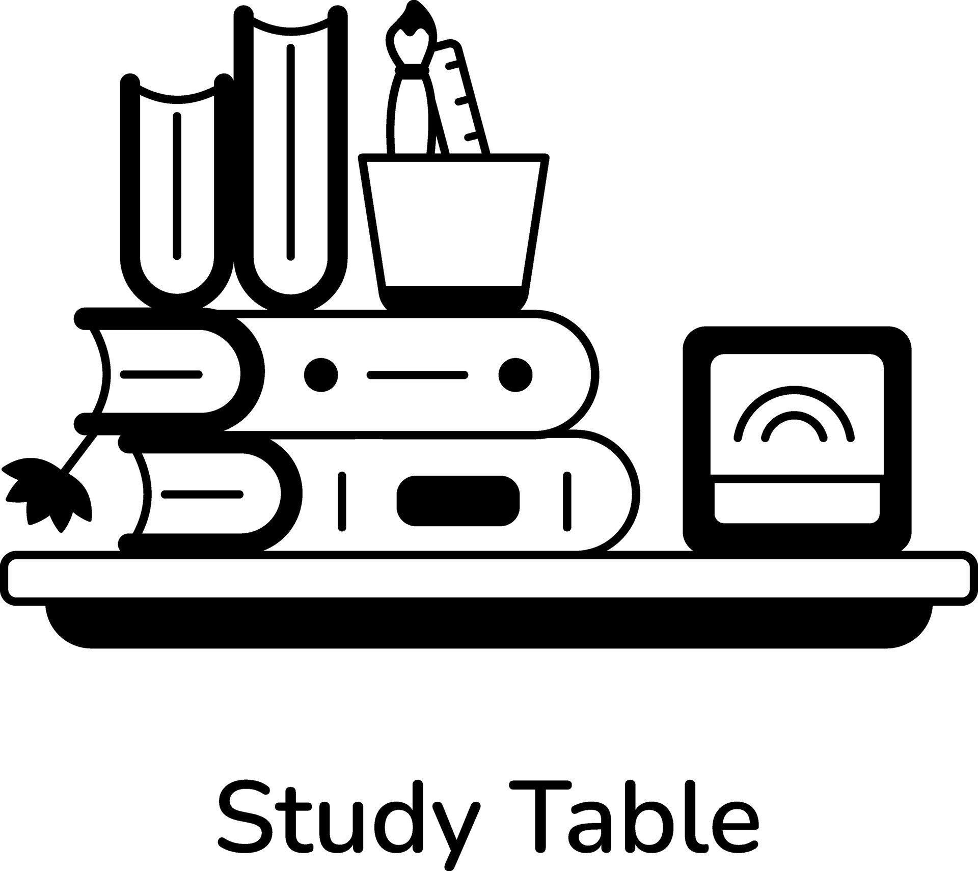 Trendy Study Table 41492539 Vector Art at Vecteezy