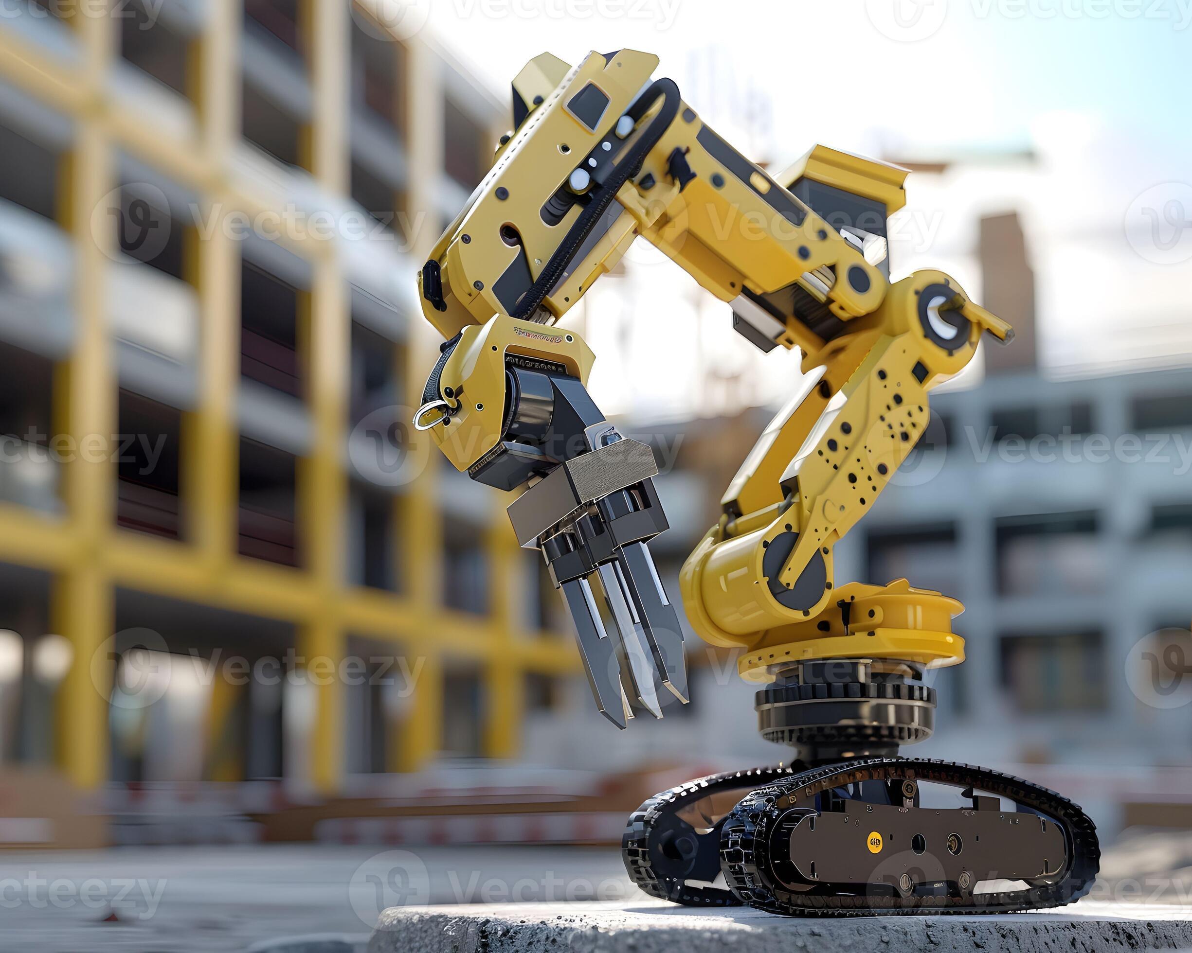 AI generated Construction robotics in action automated processes ...