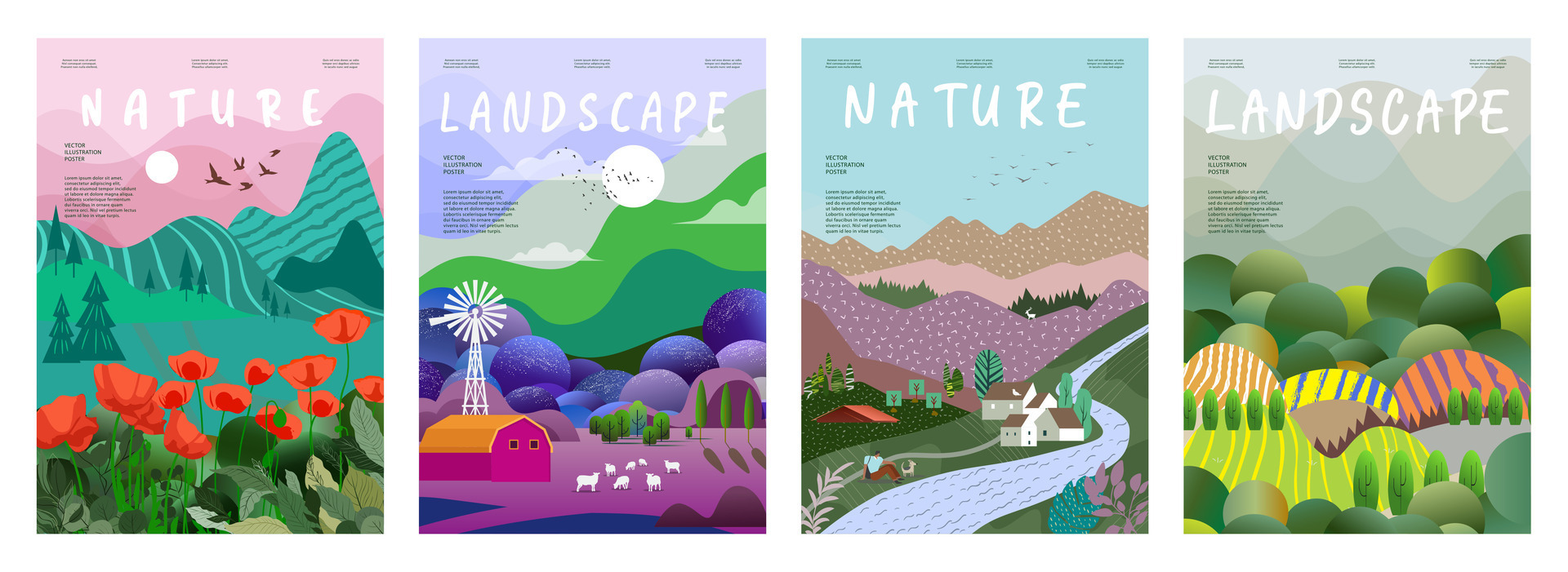 Nature and landscape. Vector illustration. 41496196 Vector Art at Vecteezy