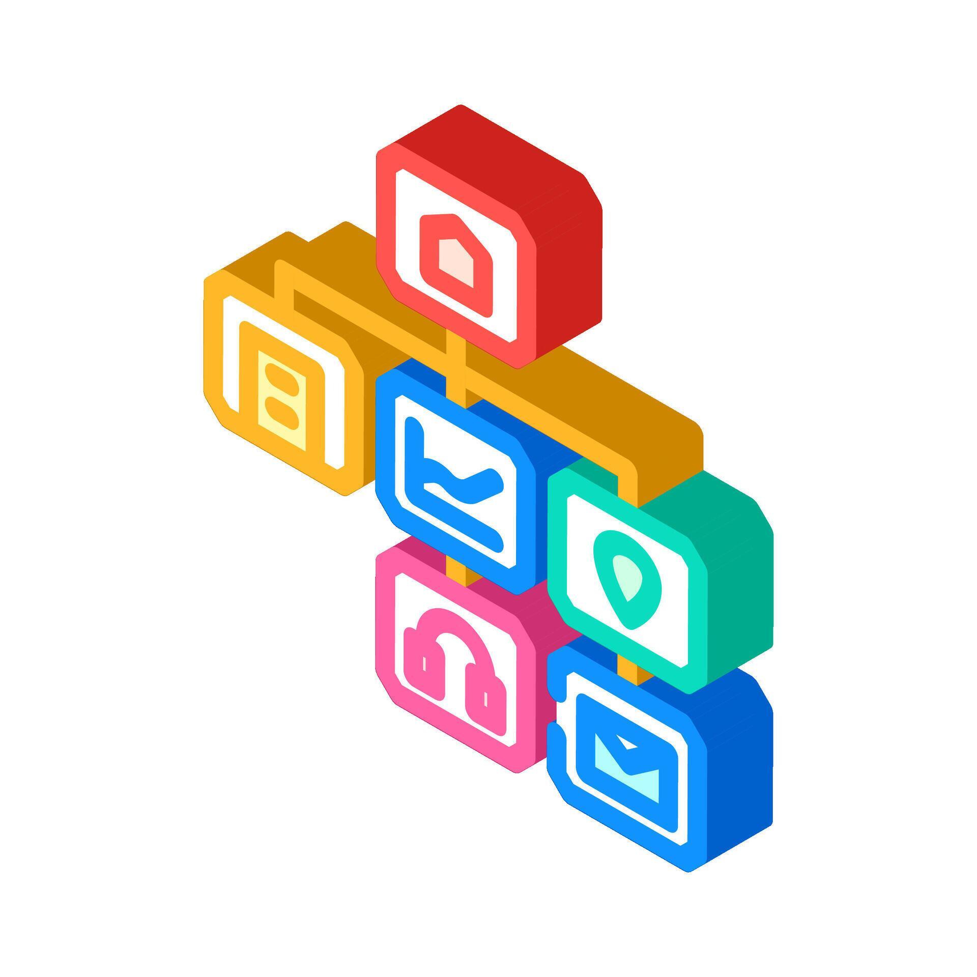 information architecture ux ui design isometric icon vector ...