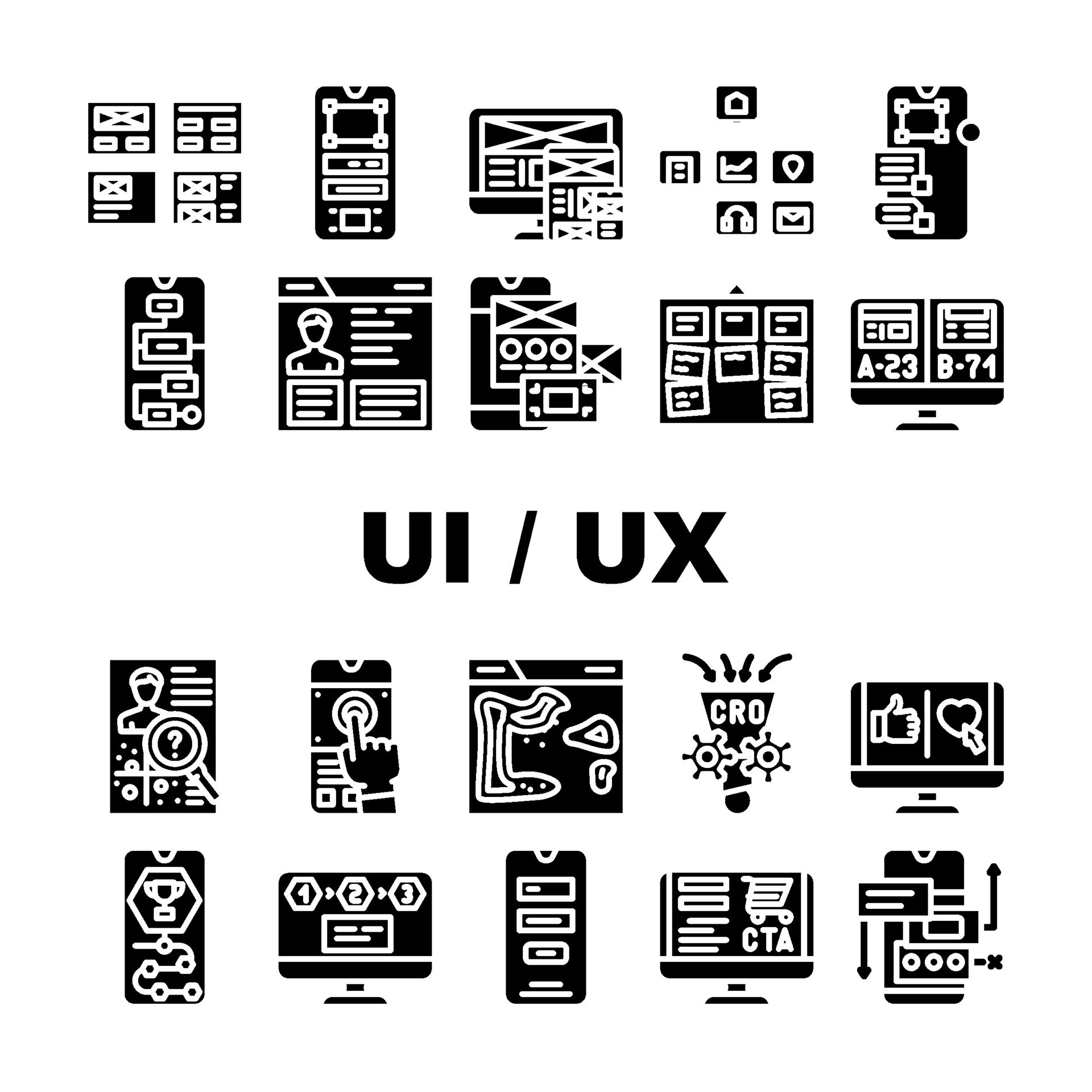 ui ux web interface app icons set vector 41500663 Vector Art at Vecteezy