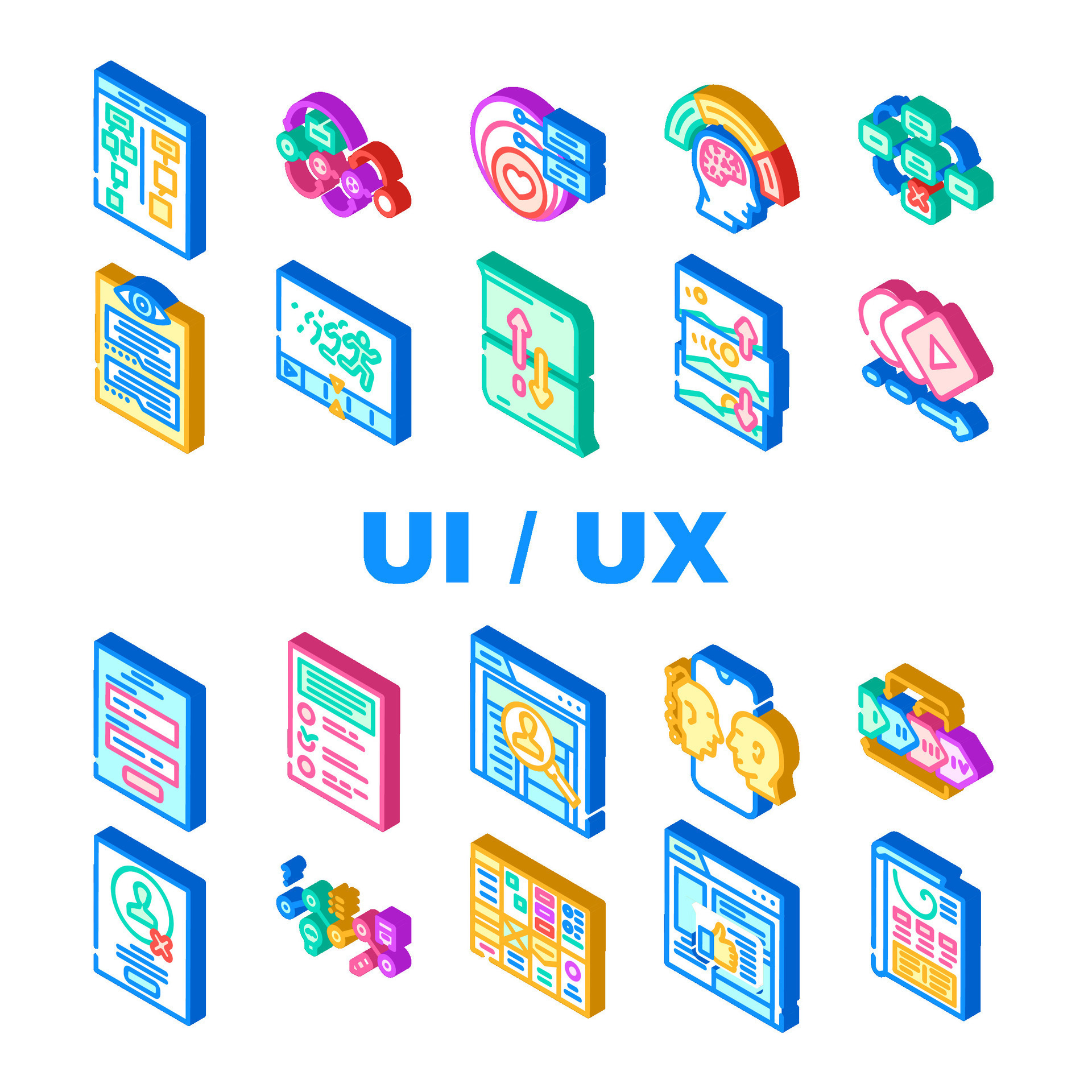 ui ux web interface mobile icons set vector 41500771 Vector Art at Vecteezy