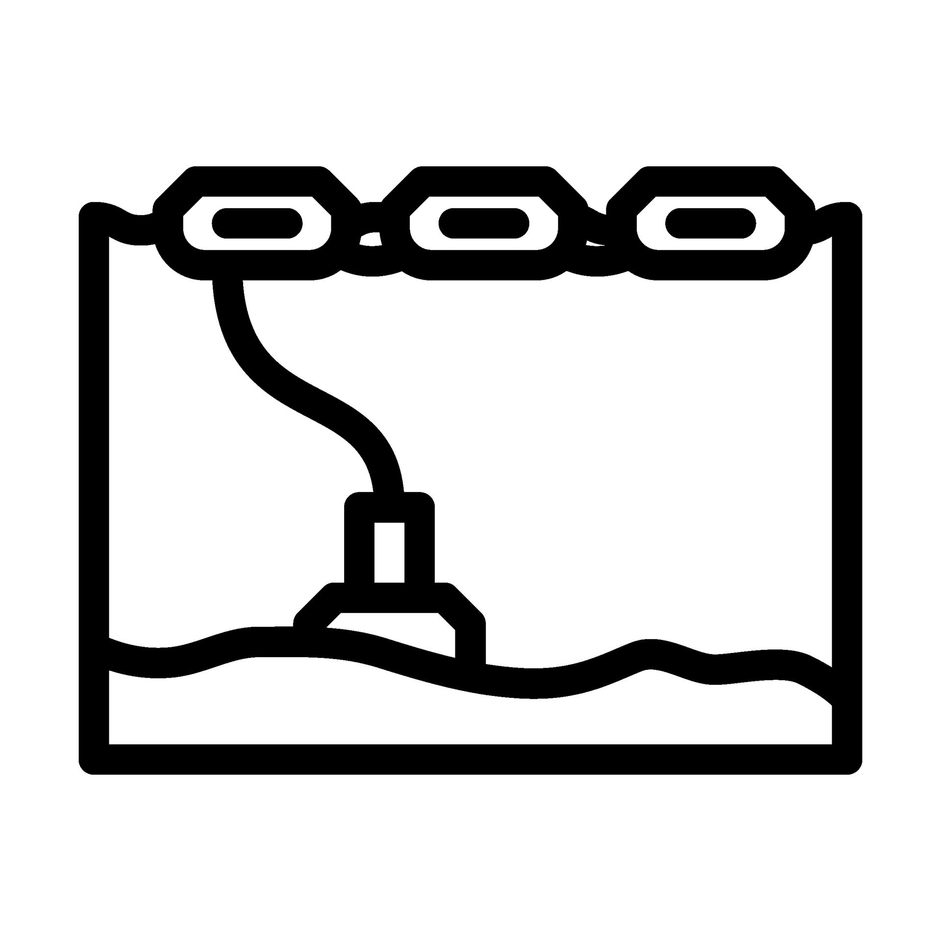 wave energy generation tidal line icon vector illustration 41500810 ...