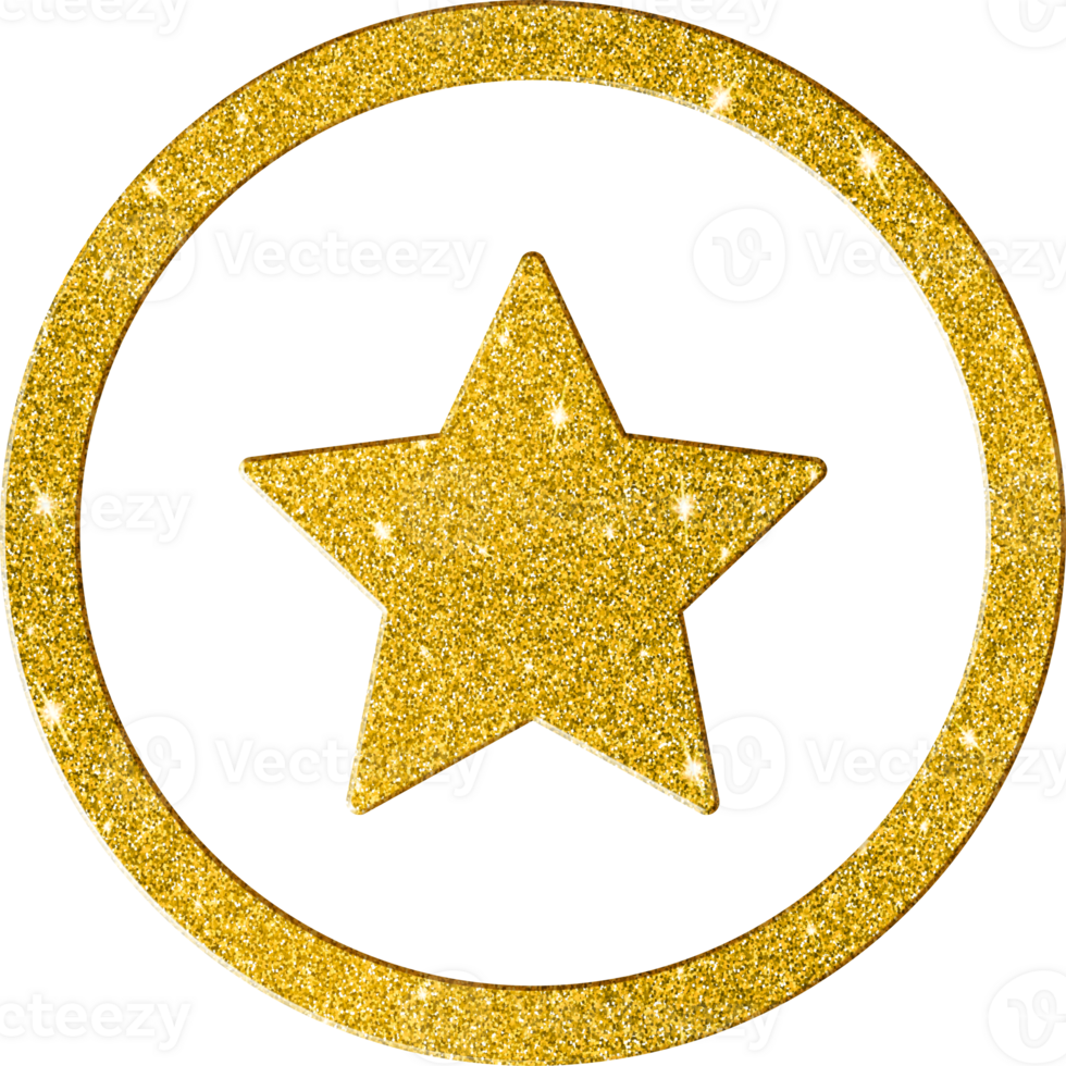 Deluxe Gold Glitter Star Icon 41501995 PNG