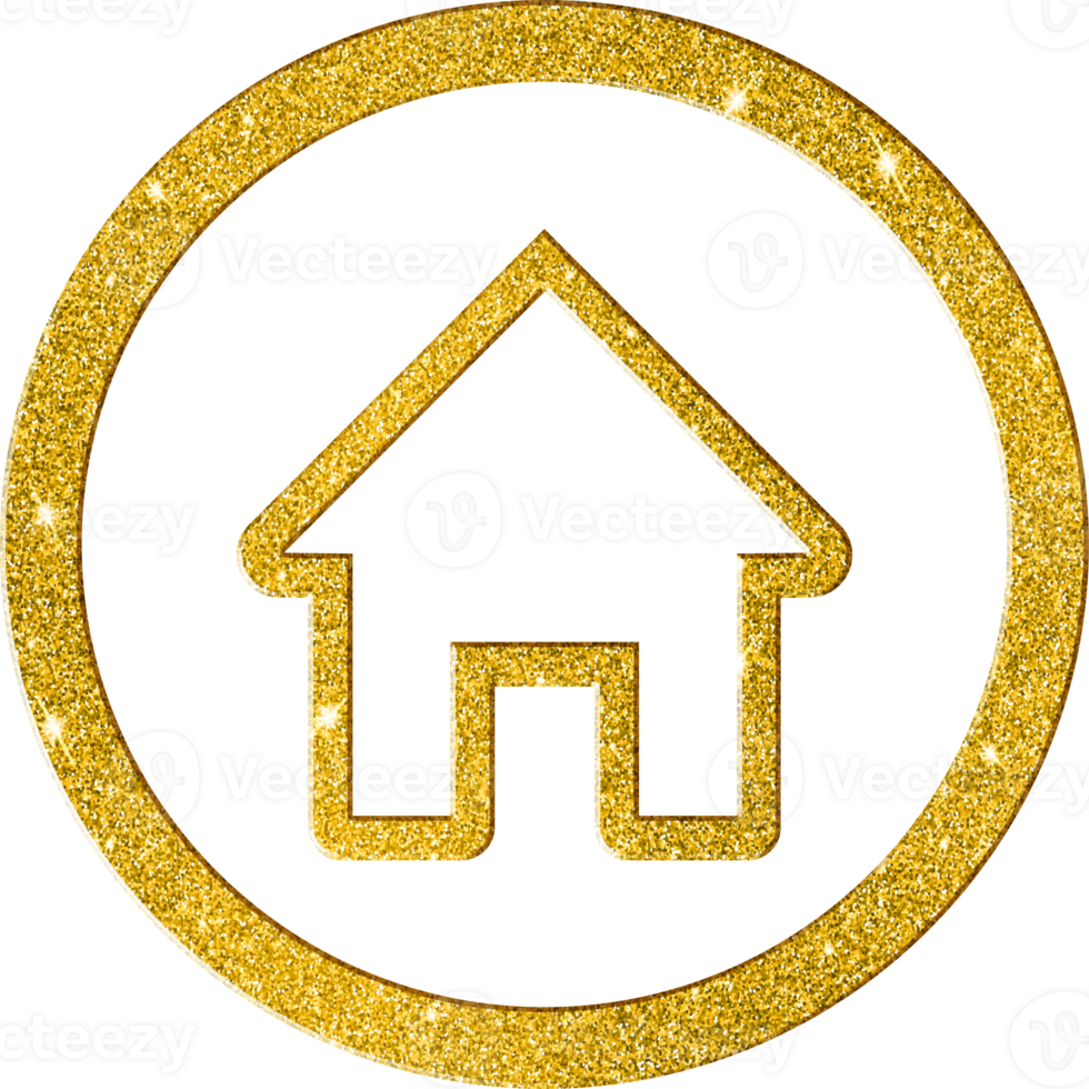 Shimmering Gold Glitter Housing Growth Icon for Market Trends 41502171 PNG