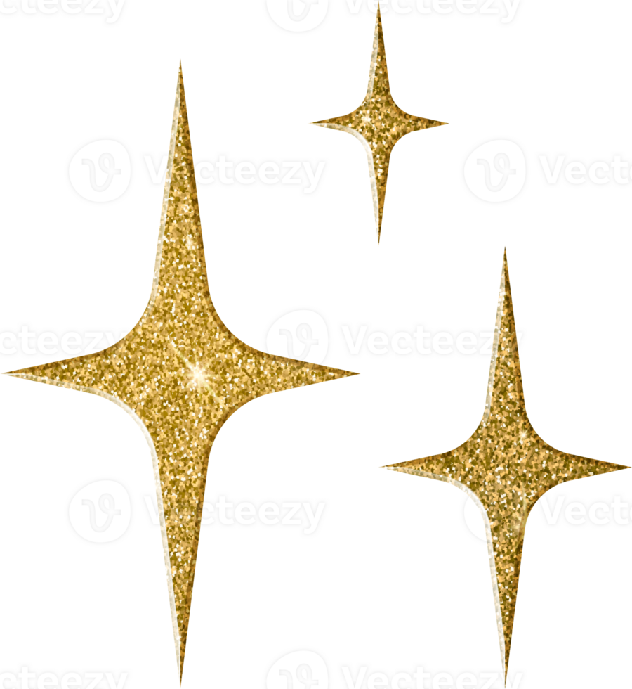 Exquisite Gold Star Glitter Display 41502285 PNG