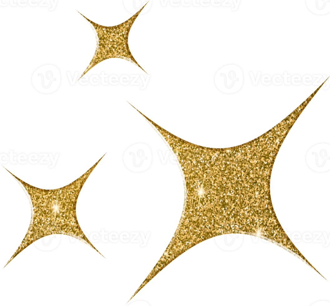 Brilliant Gold Glitter Star Shapes 41502340 PNG