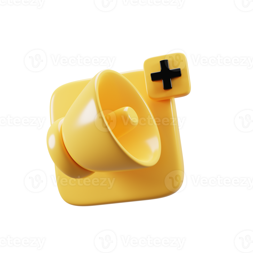 Social media volume button icon on 3d rendering. Multimedia user ...