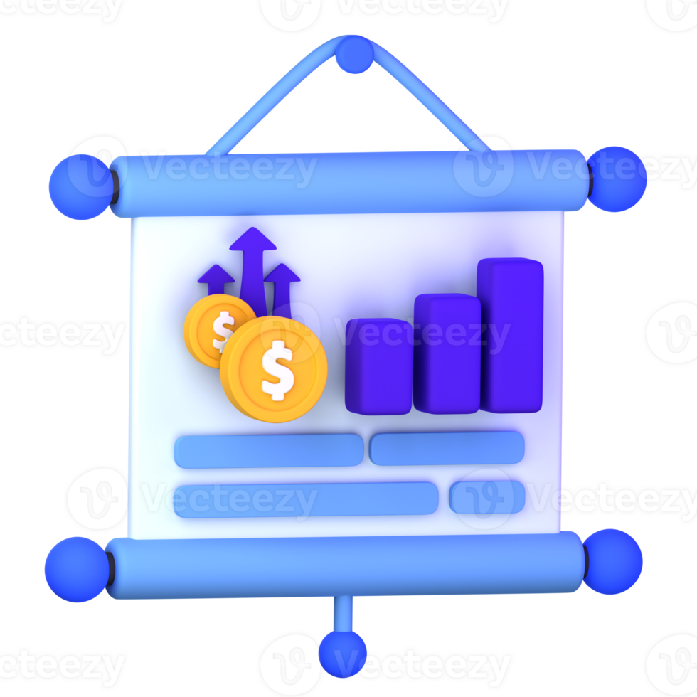 Profit Presentation 3D Illustration for uiux, web, app, presentation ... Profit Presentation 3D Illustration for uiux, web, app, presentation ...