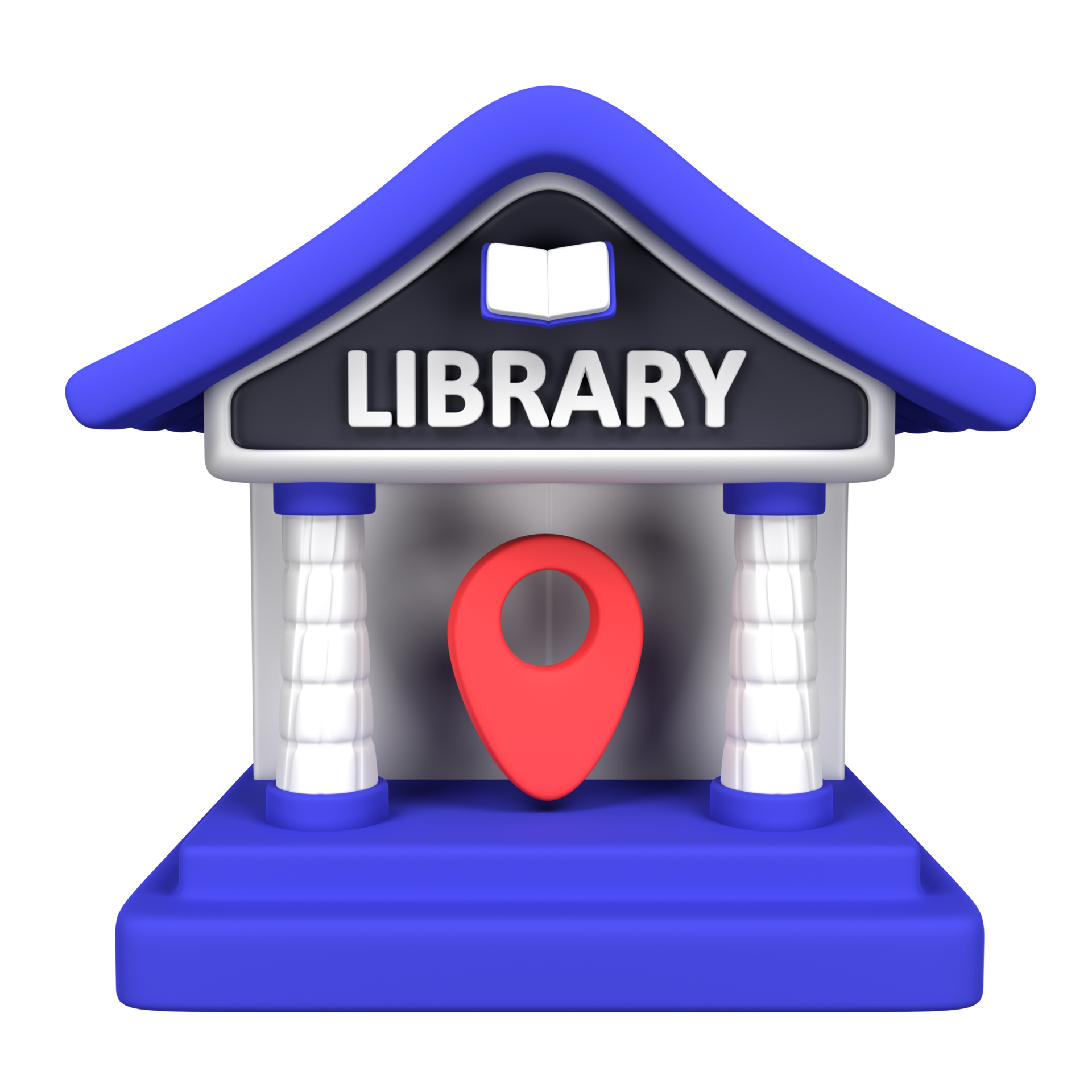 Library Location 3D Illustration for uiux, web, app, presentation, etc ... Library Location 3D Illustration for uiux, web, app, presentation, etc ...