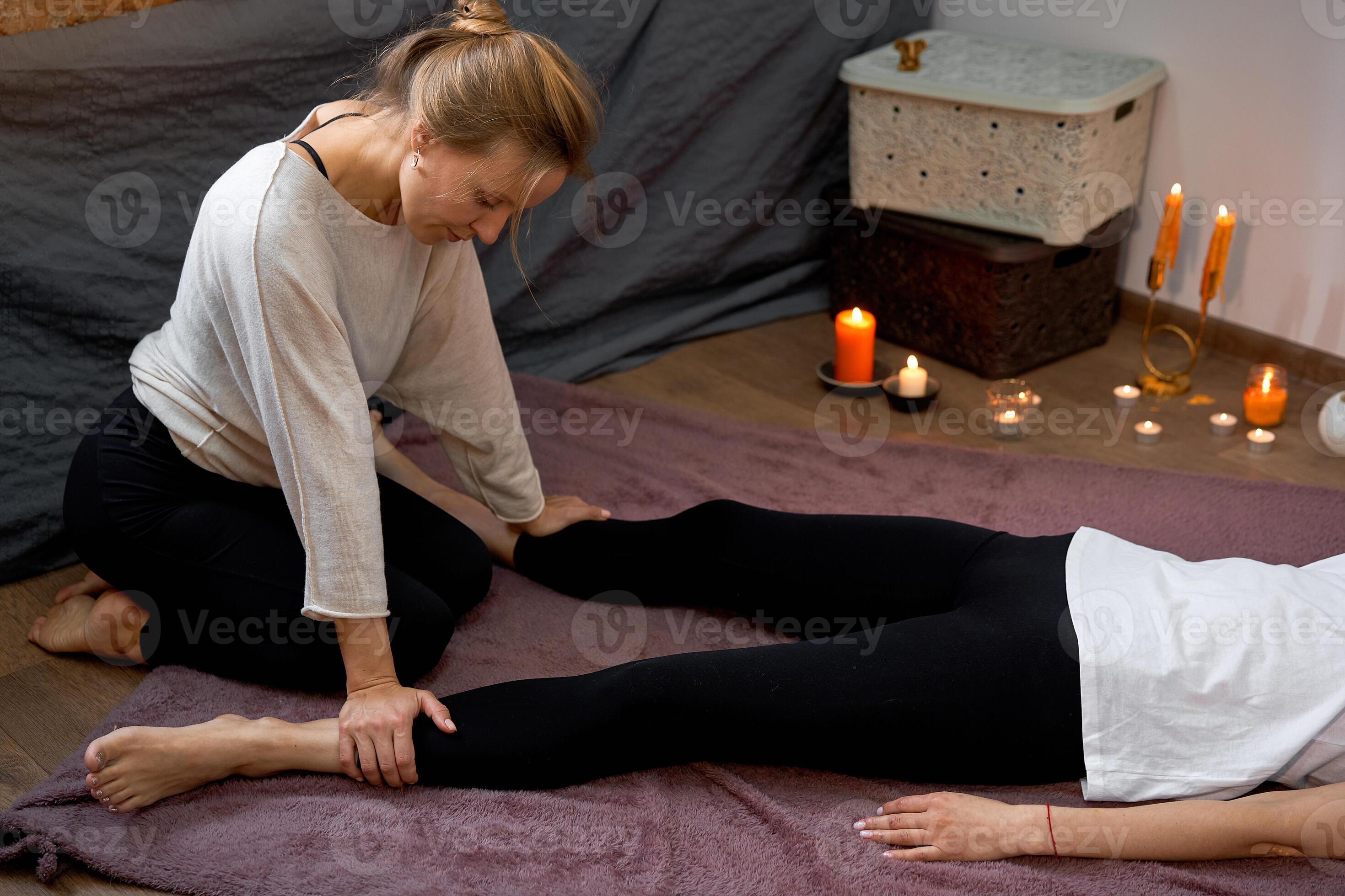 Relax and enjoy in spa salon, getting thai massage by professional masseur. 41504727 Stock Photo ...