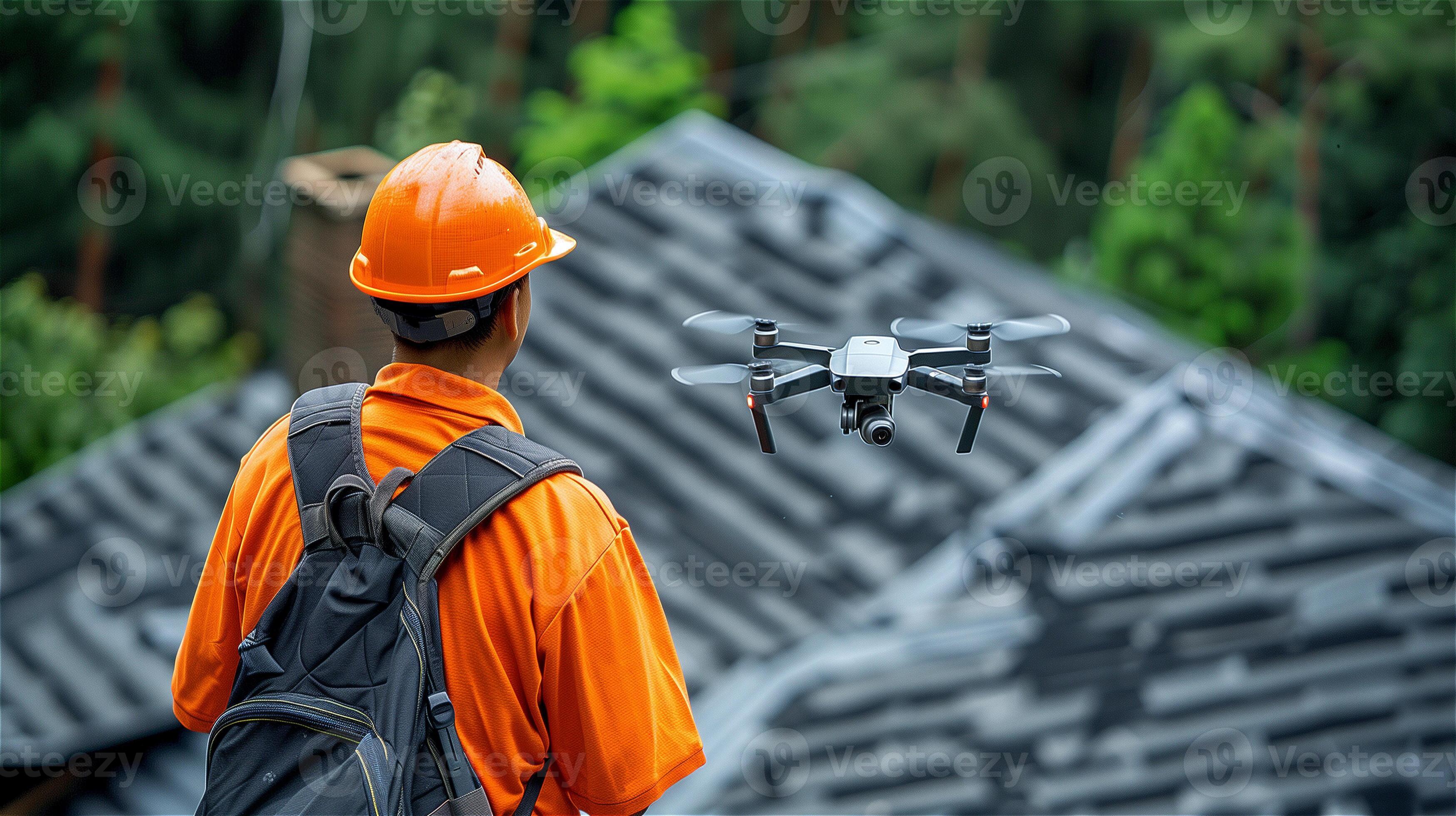 AI generated Professional technician using drone to measure and inspect ... AI generated Professional technician using drone to measure and inspect ...