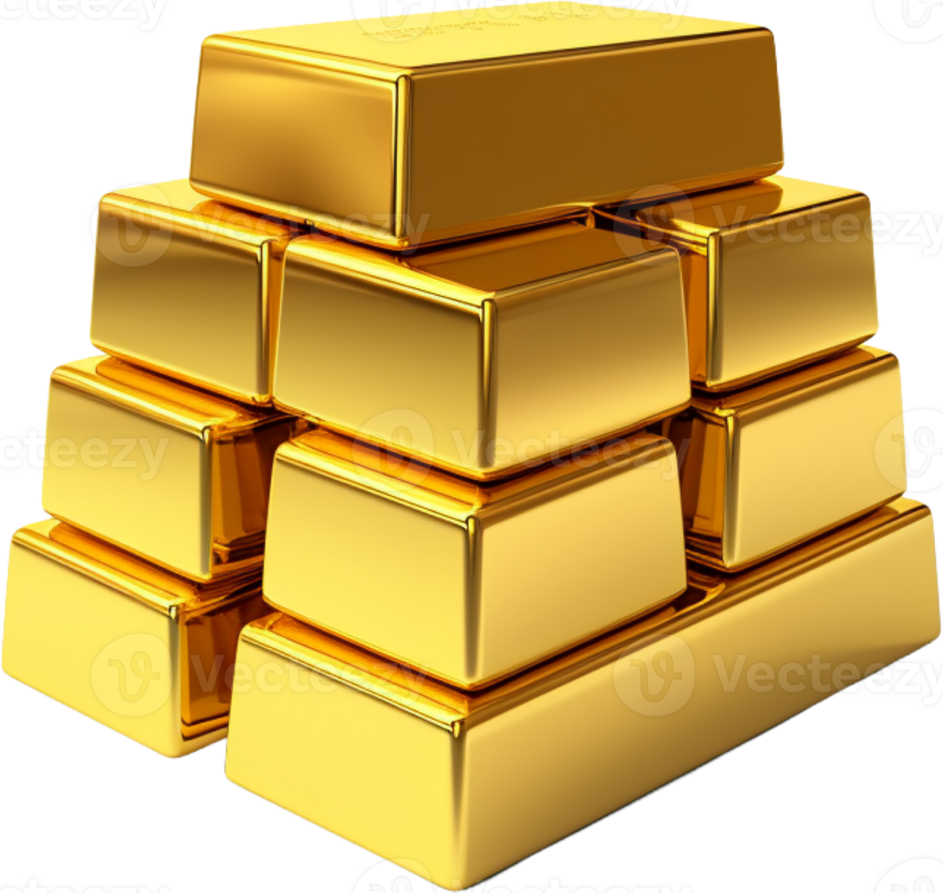 AI generated stack of gold bars 41639735 PNG