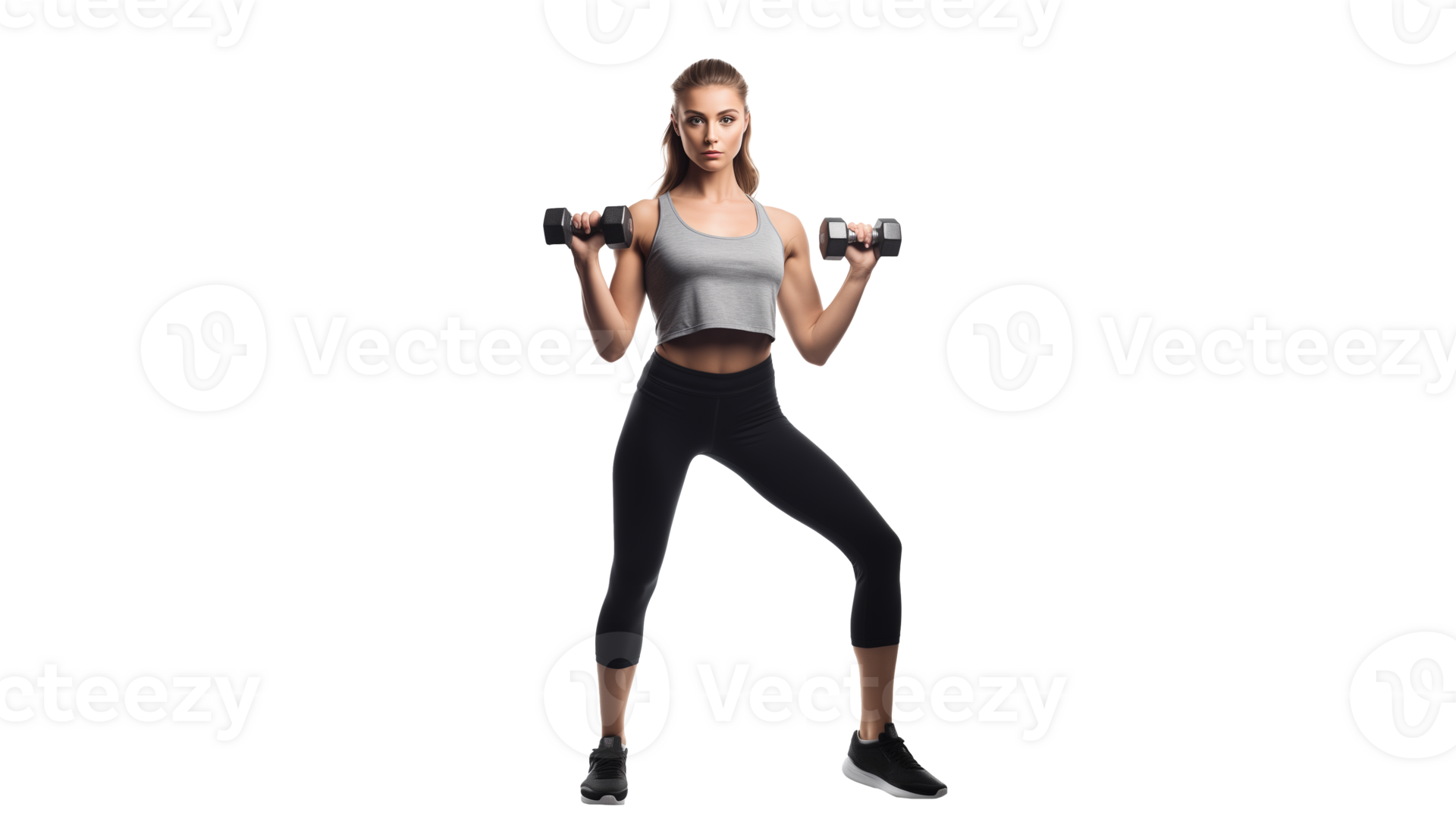Ai Generated Young Woman Doing Workout Exercise Cut Out Isolated Woman Doing Workout With