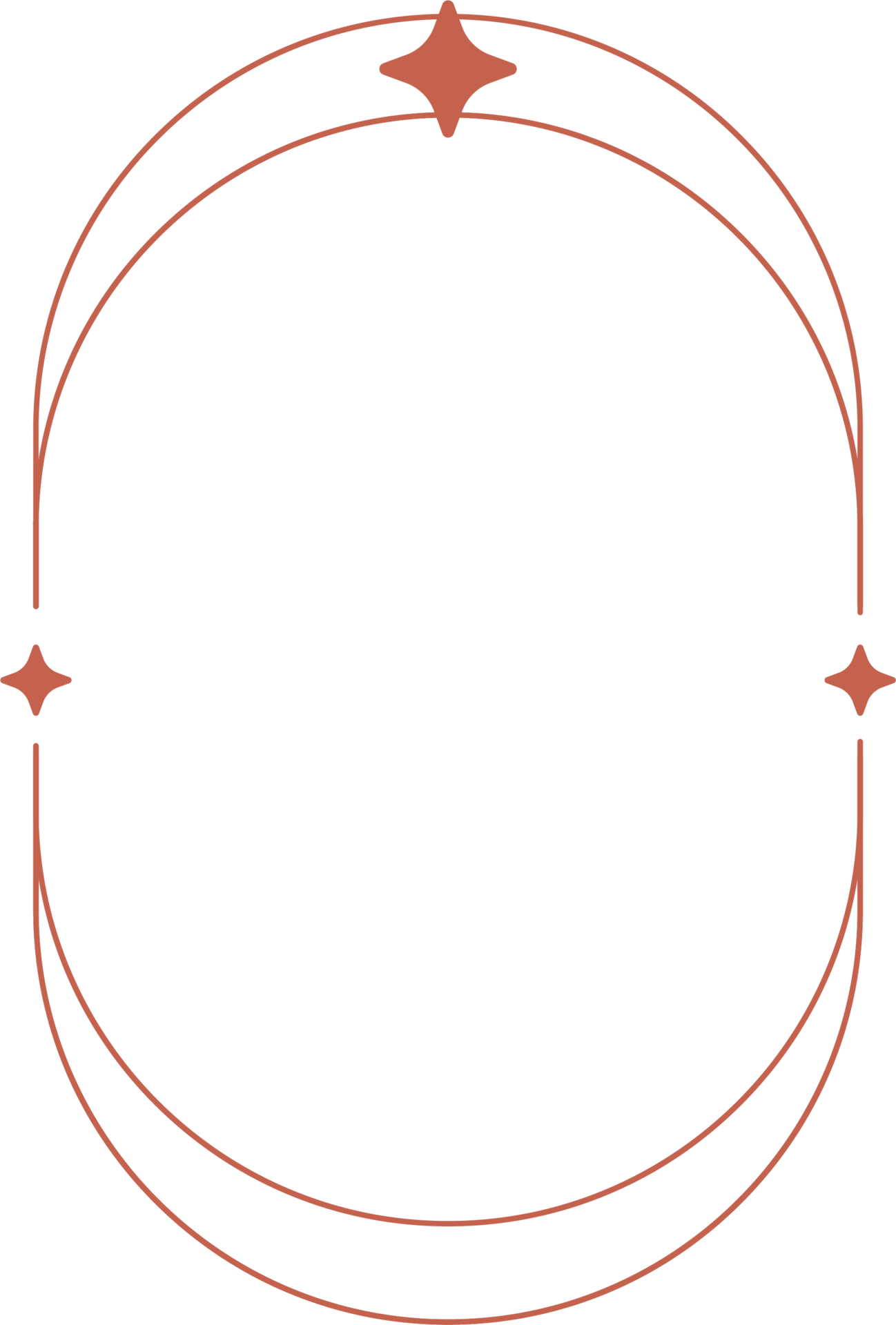 Aesthetic Frame Shape Outline Minimal Graphic Element With Stars Abstract Boho Arch With