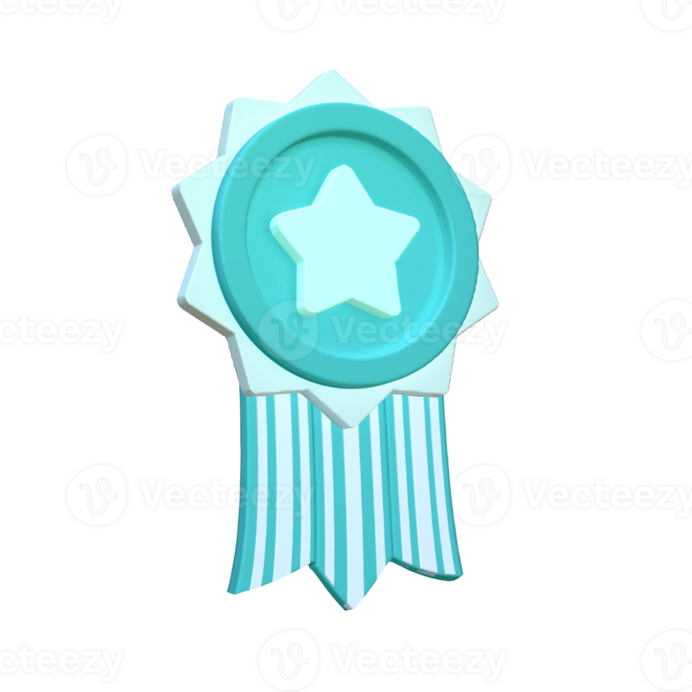 3d Blue Winner Star Medal 41643407 Png