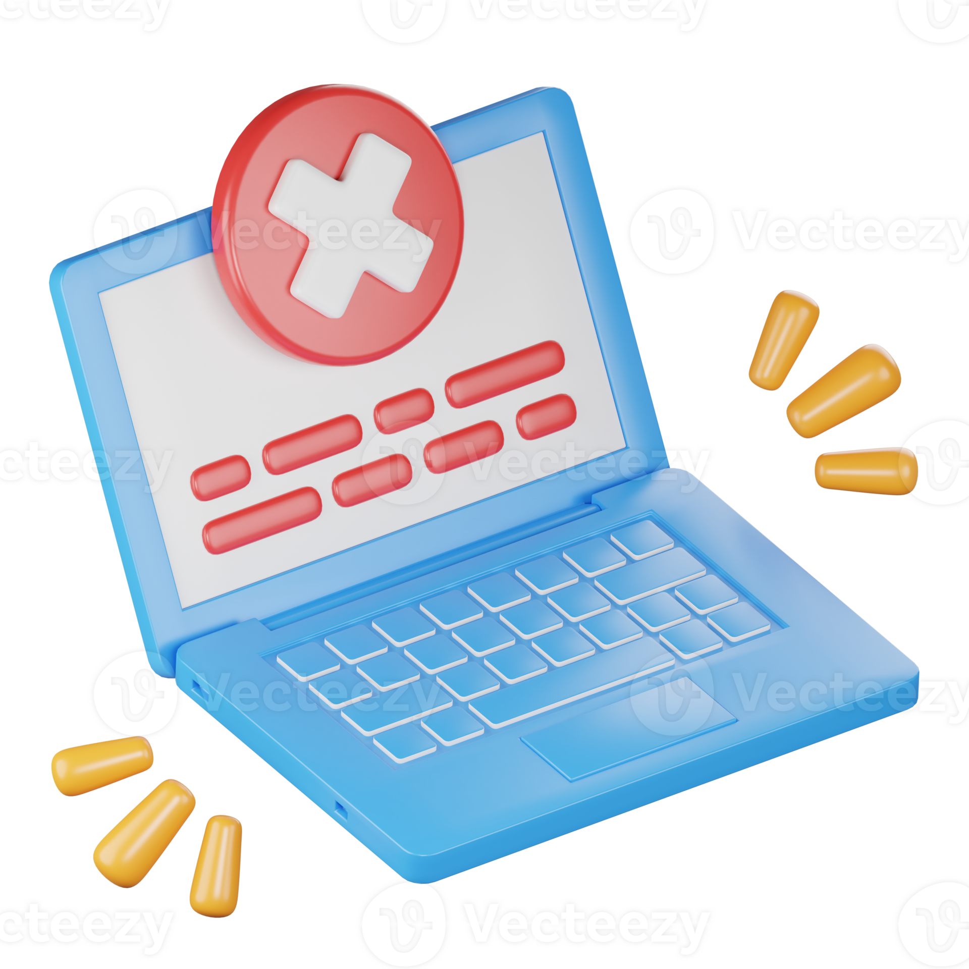 laptop error 3d icon illustration 41643561 PNG