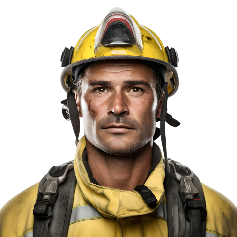 AI generated Portrait of firefighter on transparent background PNG ...