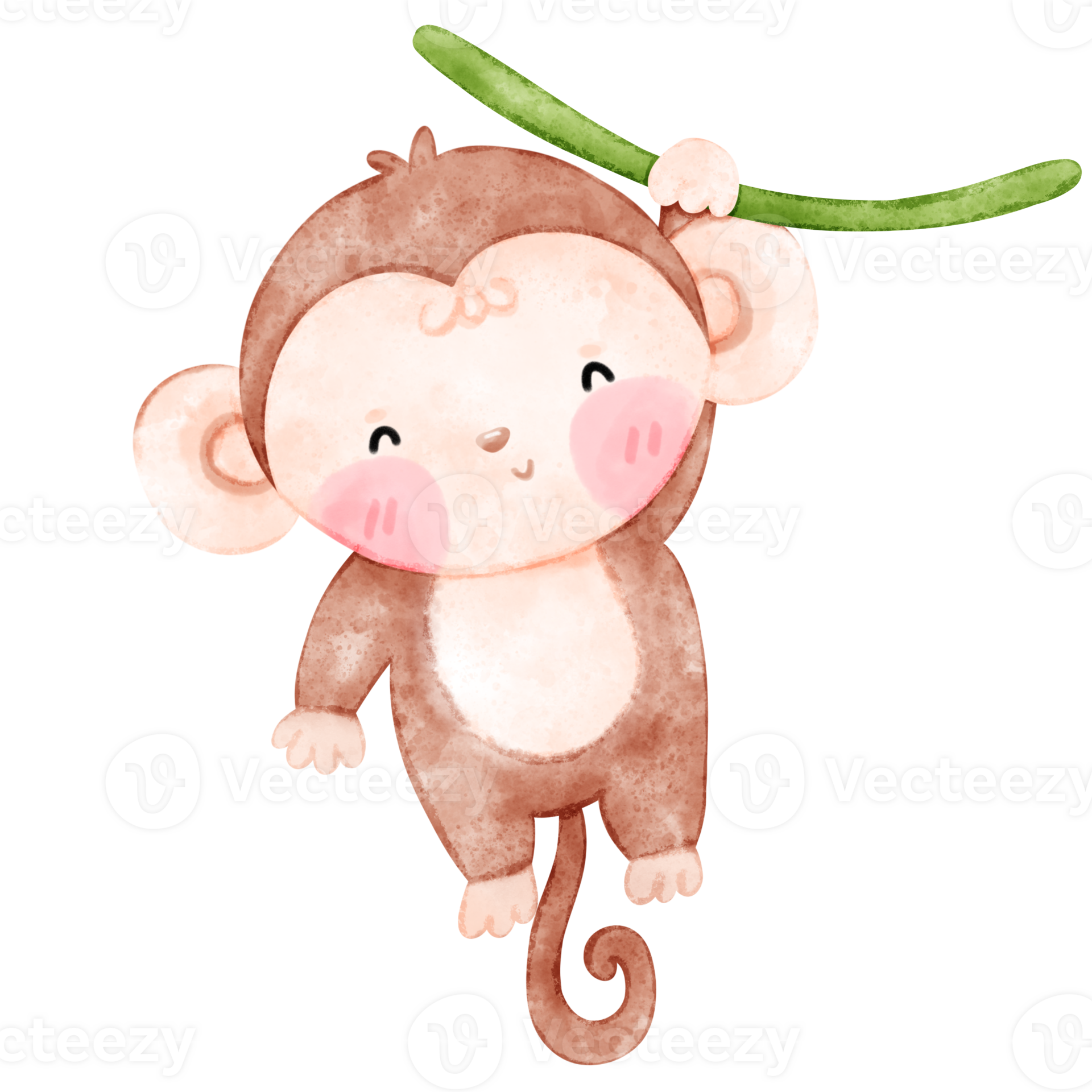 Baby Monkey, cute monkey, watercolor monkey 41646053 PNG