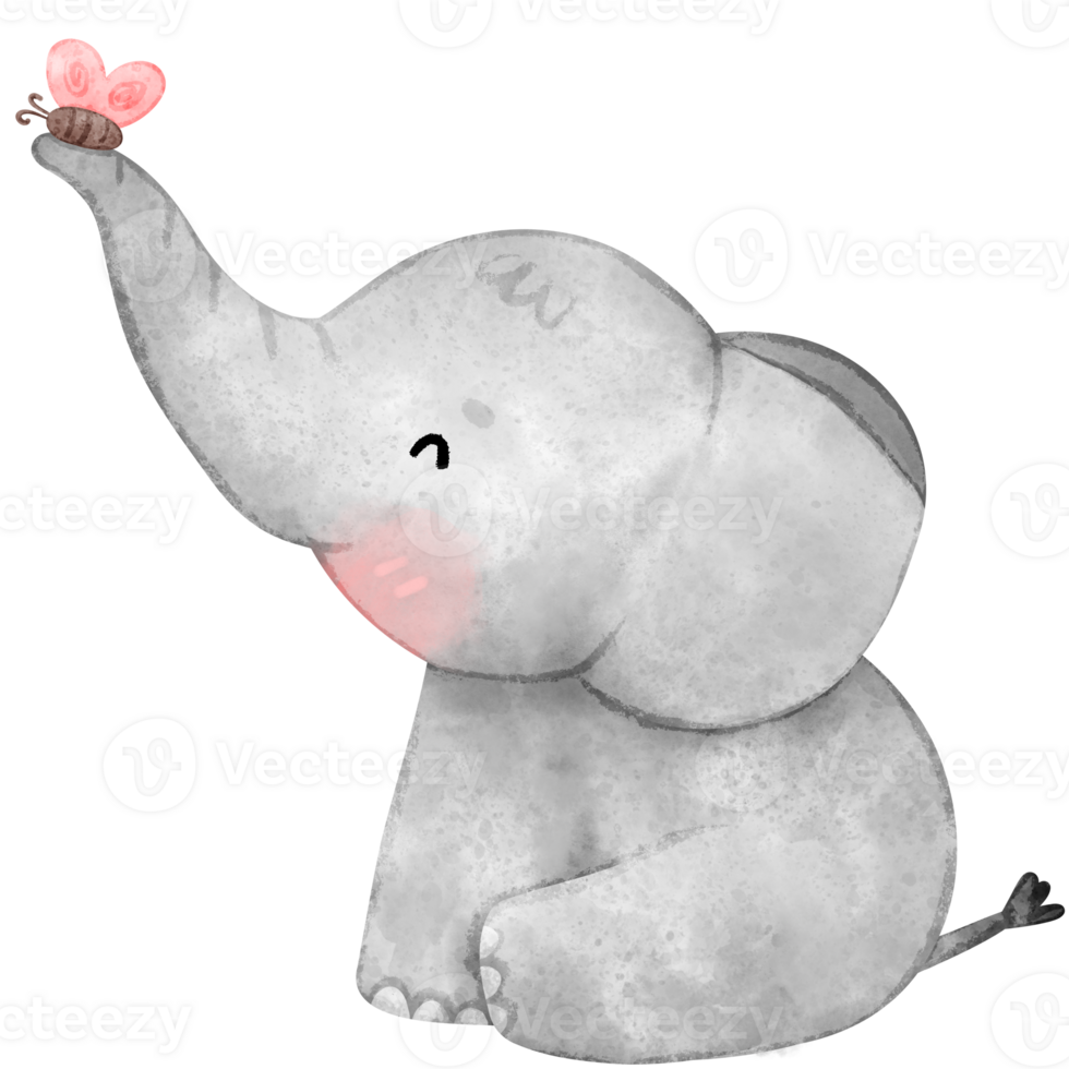 Cute baby elephant, watercolor style, animal, elephant 41646059 PNG
