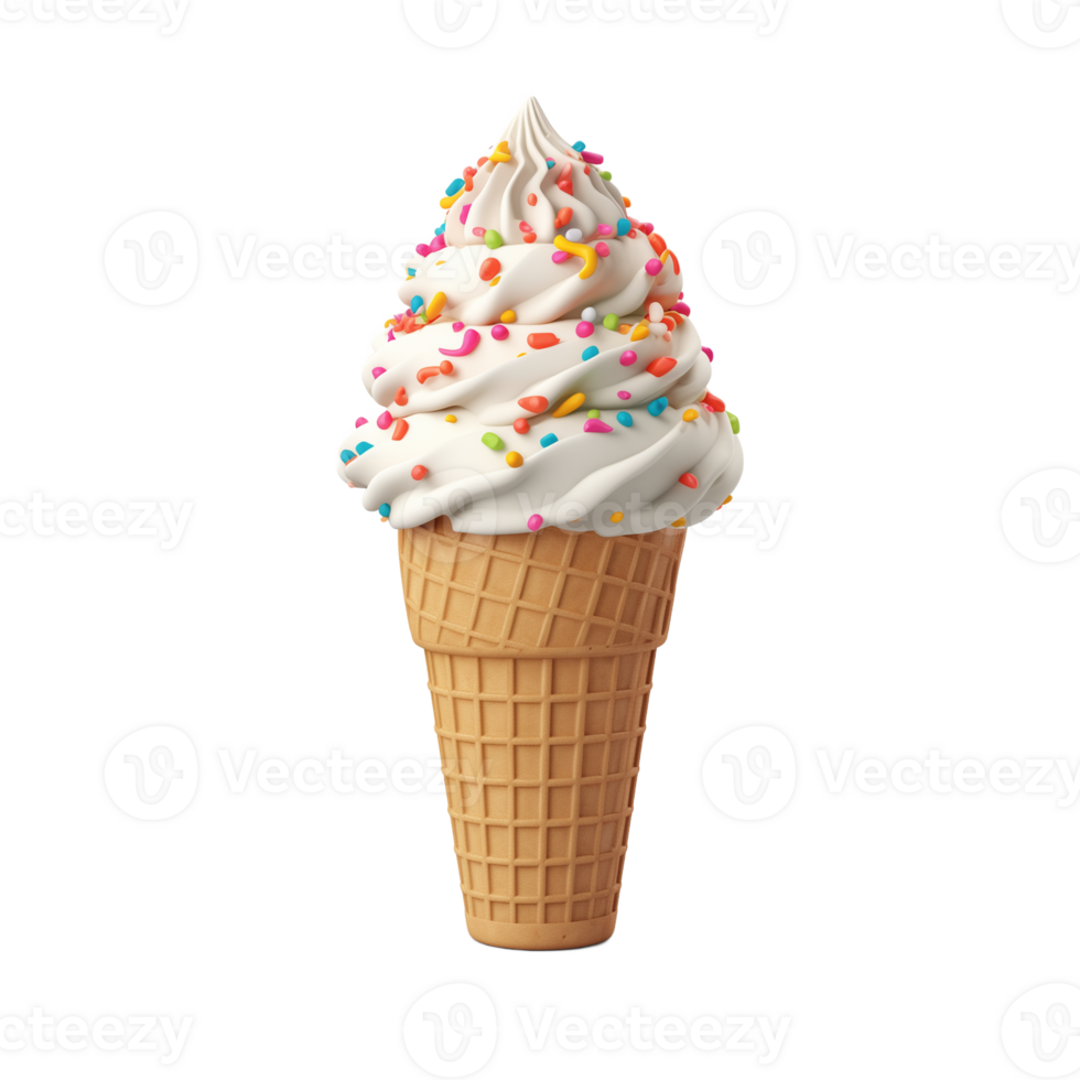 Ai Generated Collection Of Visually Appealing Ice Cream Cones With Sprinkles Isolated 41646179 Png